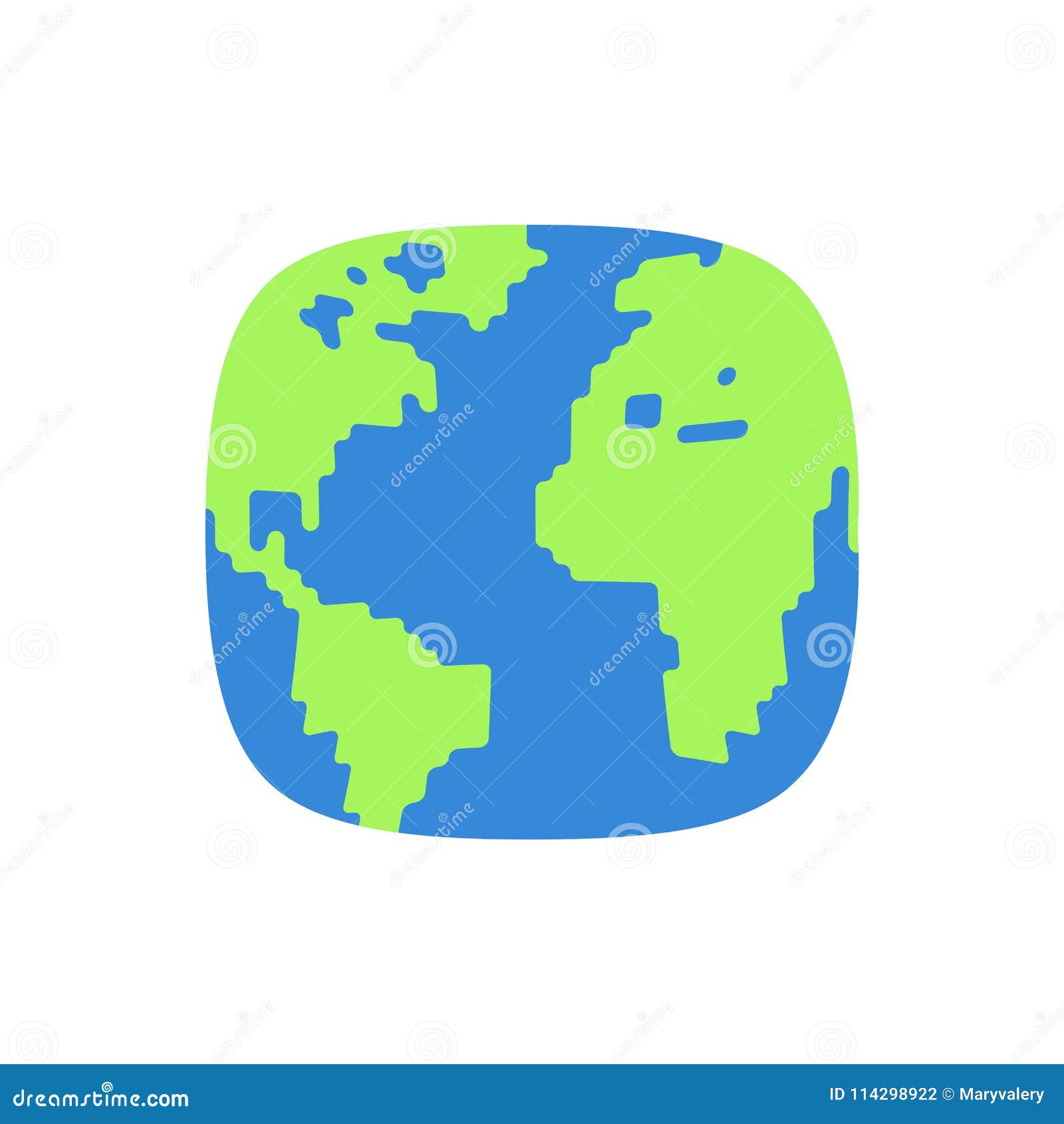 Square Earth Globe Box Carton World Cartoon Vector | CartoonDealer.com ...