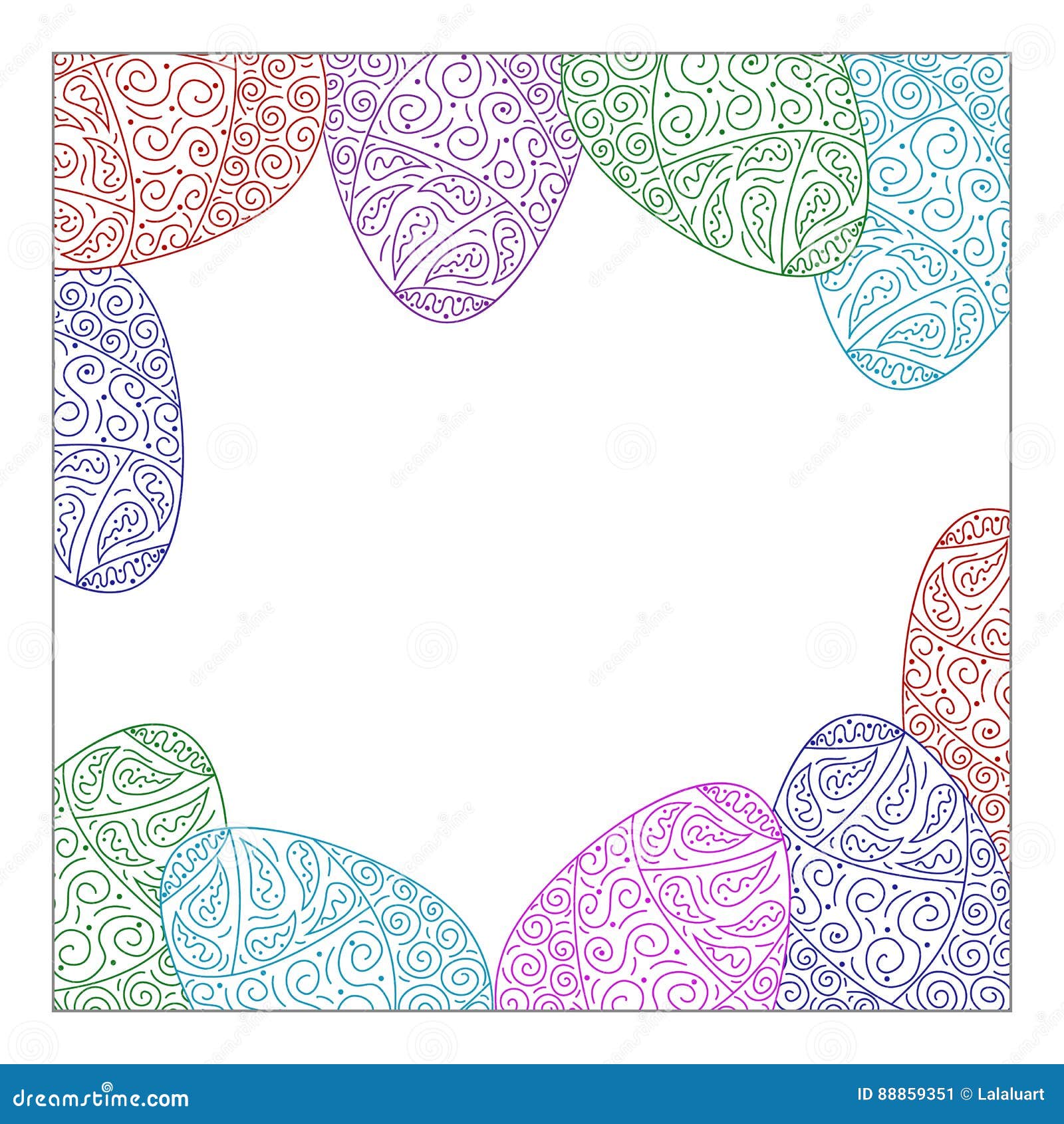 Square eggs frame stock vector. Illustration of blue - 88859351