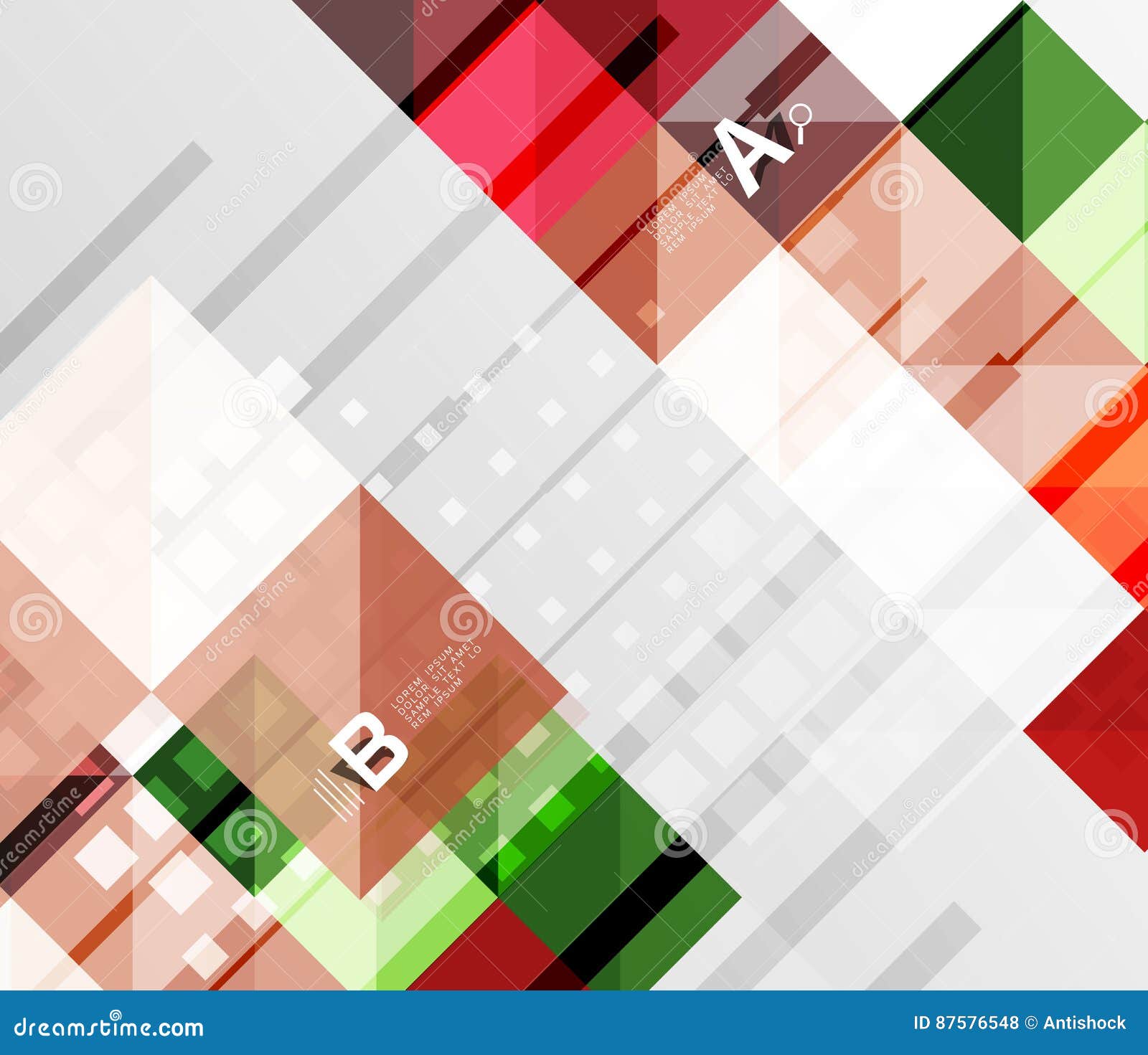 Square Elements with Infographics and Options Stock Vector ...