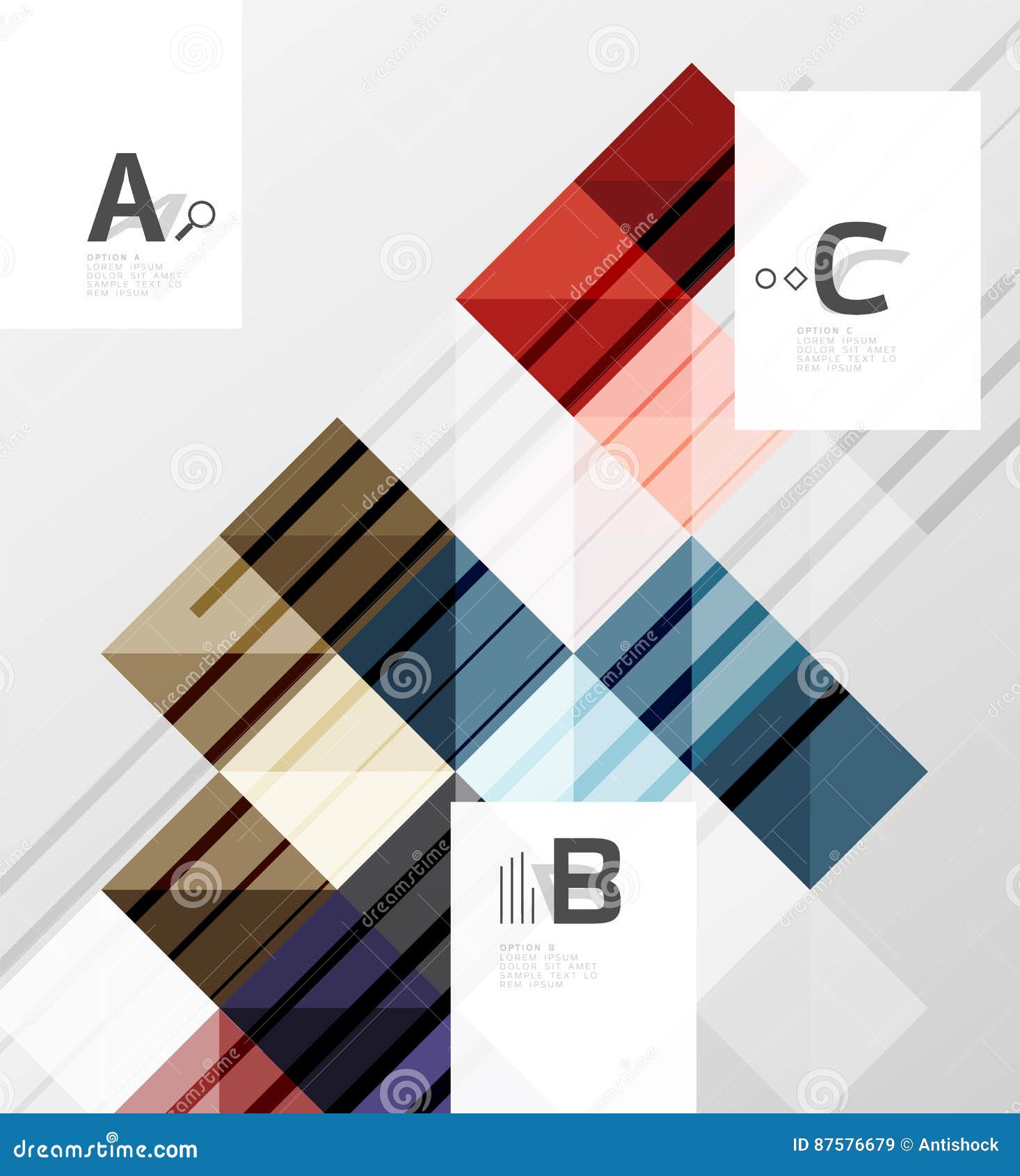 Square Elements with Infographics and Options Stock Vector ...