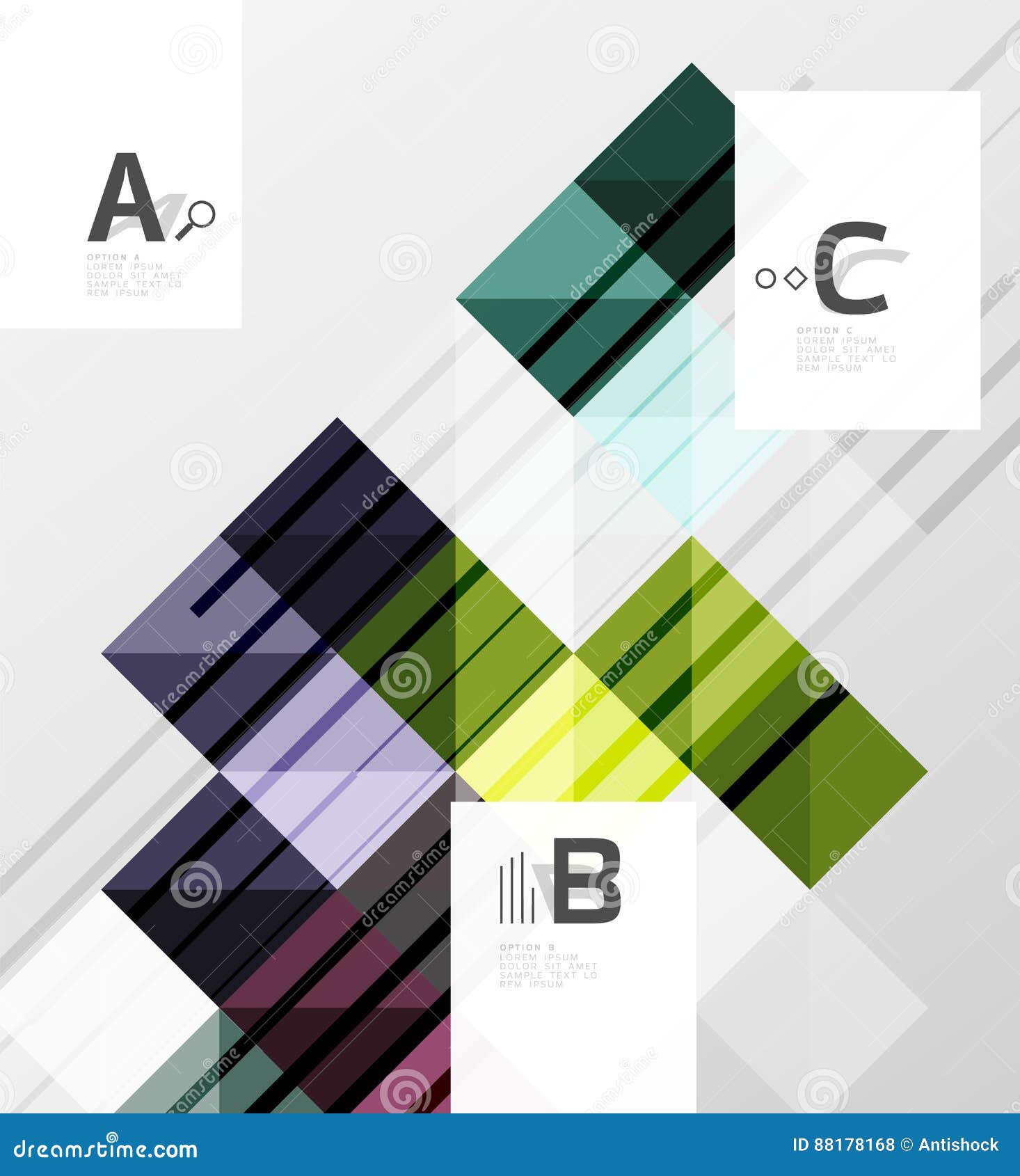 Square Elements with Infographics and Options Stock Illustration ...