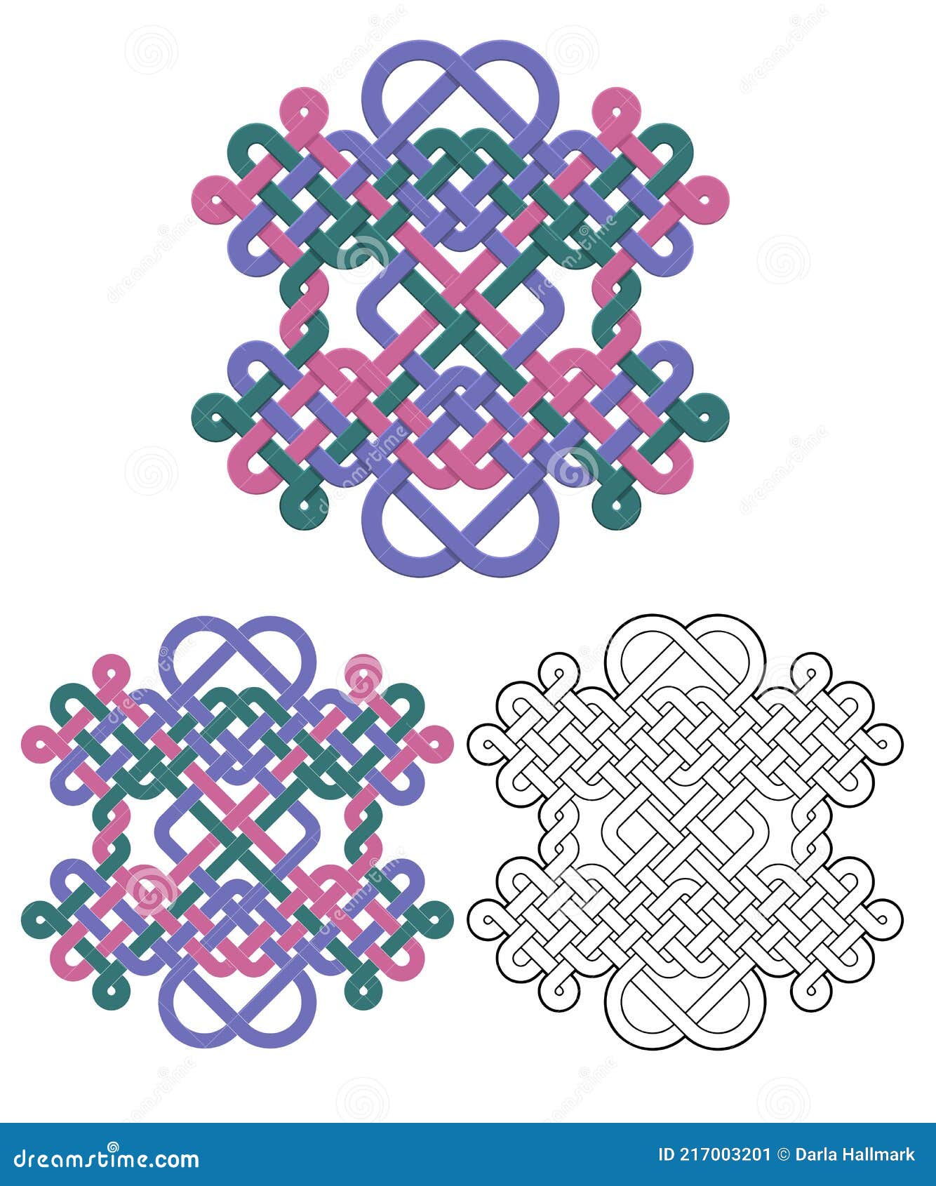 Square Emblem Design of Knotted Loops Stock Vector - Illustration of ...