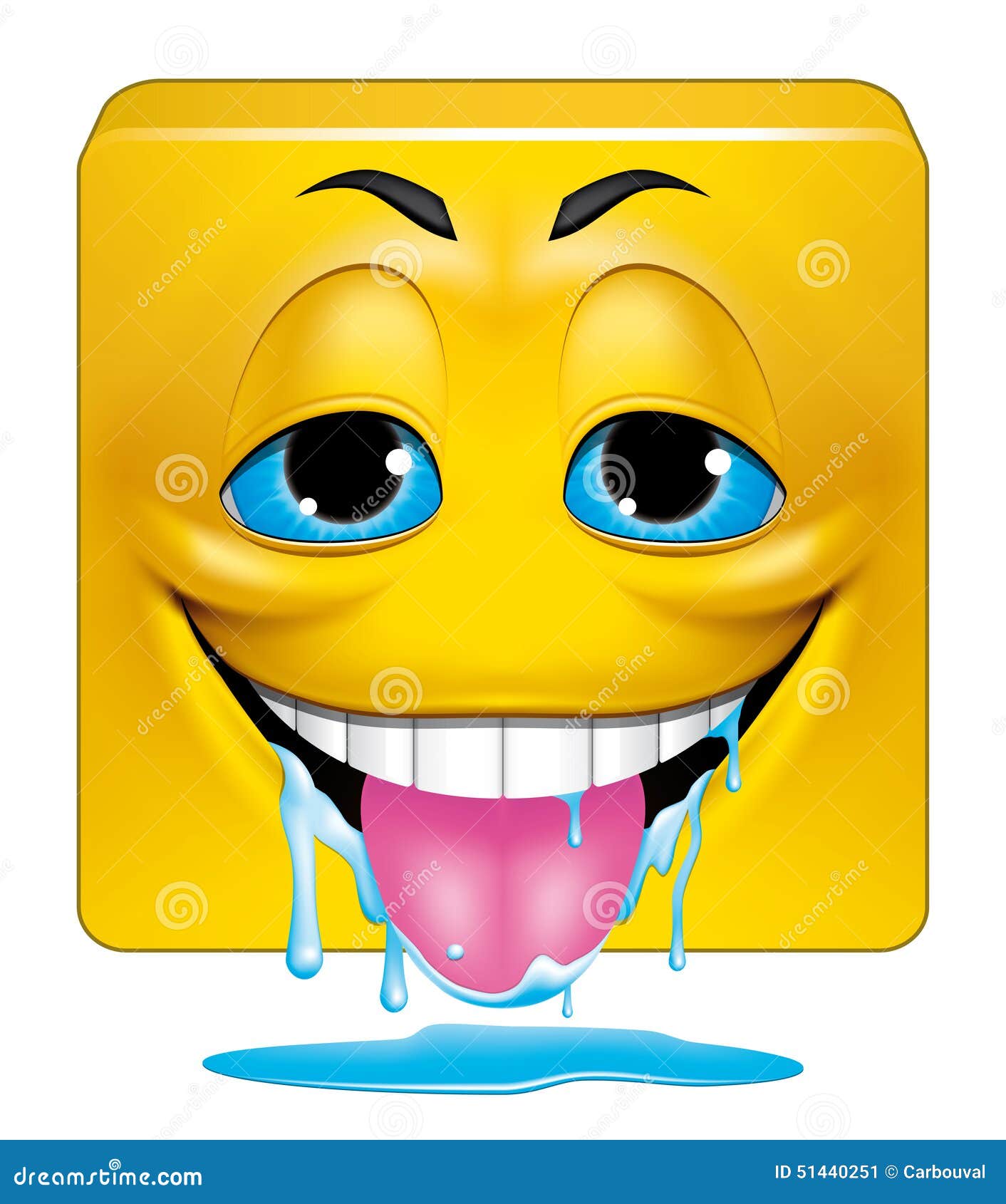 Square emoticon drooling stock illustration. Illustration of drool ...