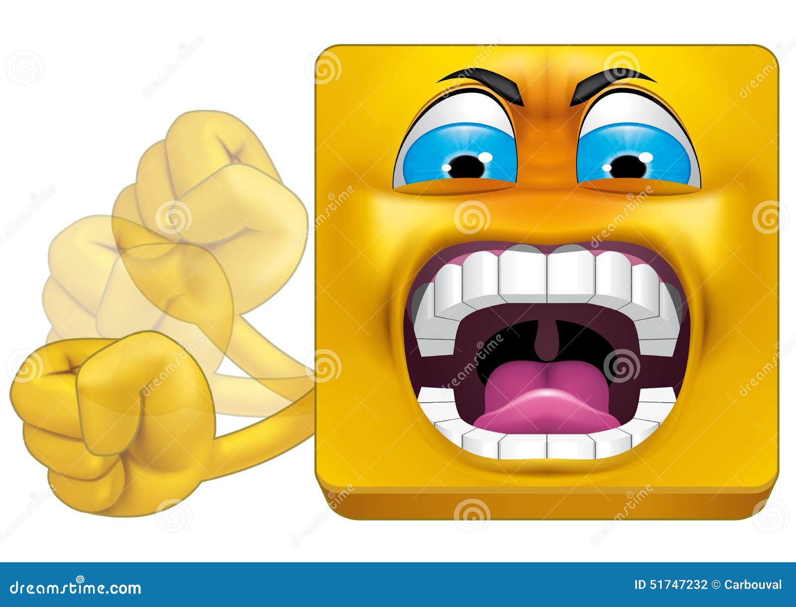 Square emoticon huff stock illustration. Illustration of yellow - 51747232
