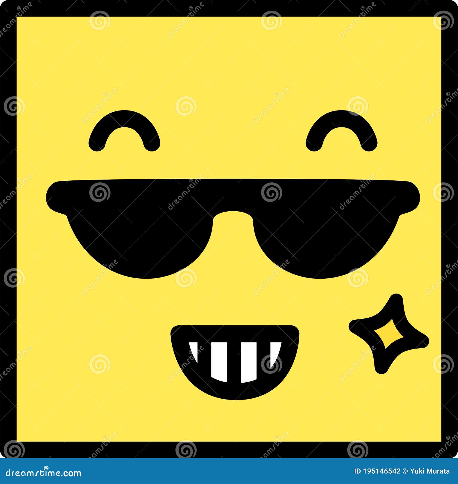 Square emoticon icon stock vector. Illustration of mark - 195146542