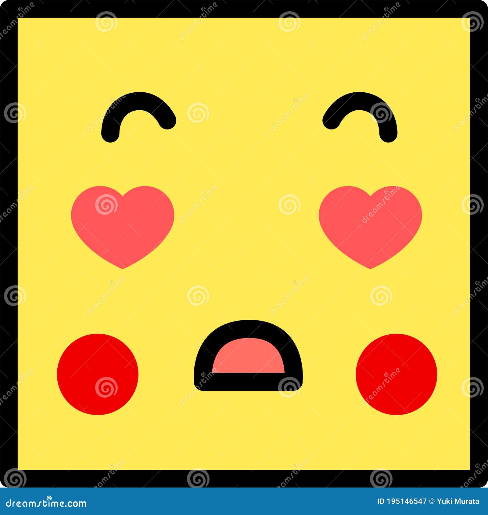 Square emoticon icon stock vector. Illustration of happy - 195146547