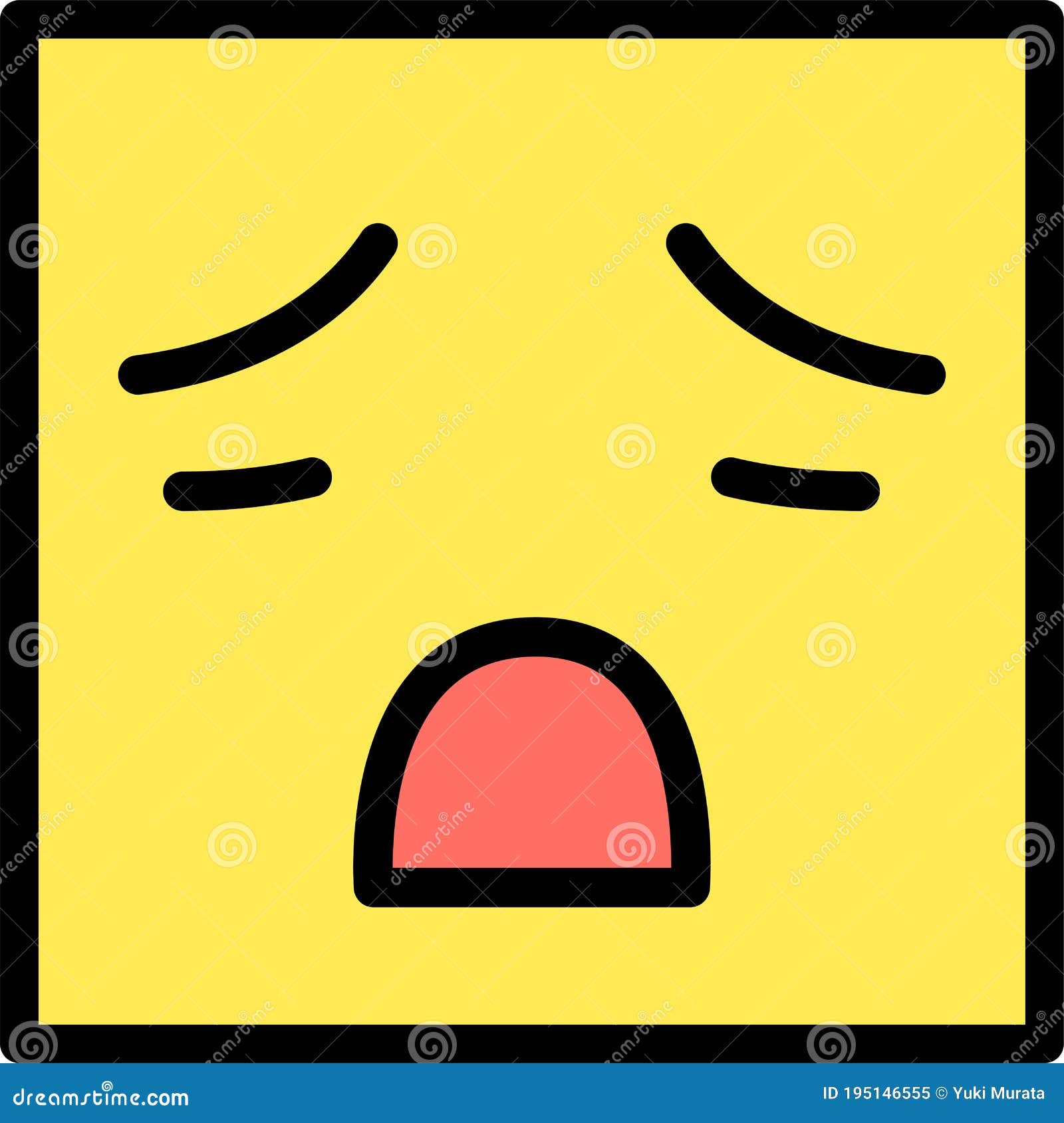 Square emoticon icon stock vector. Illustration of expression - 195146555