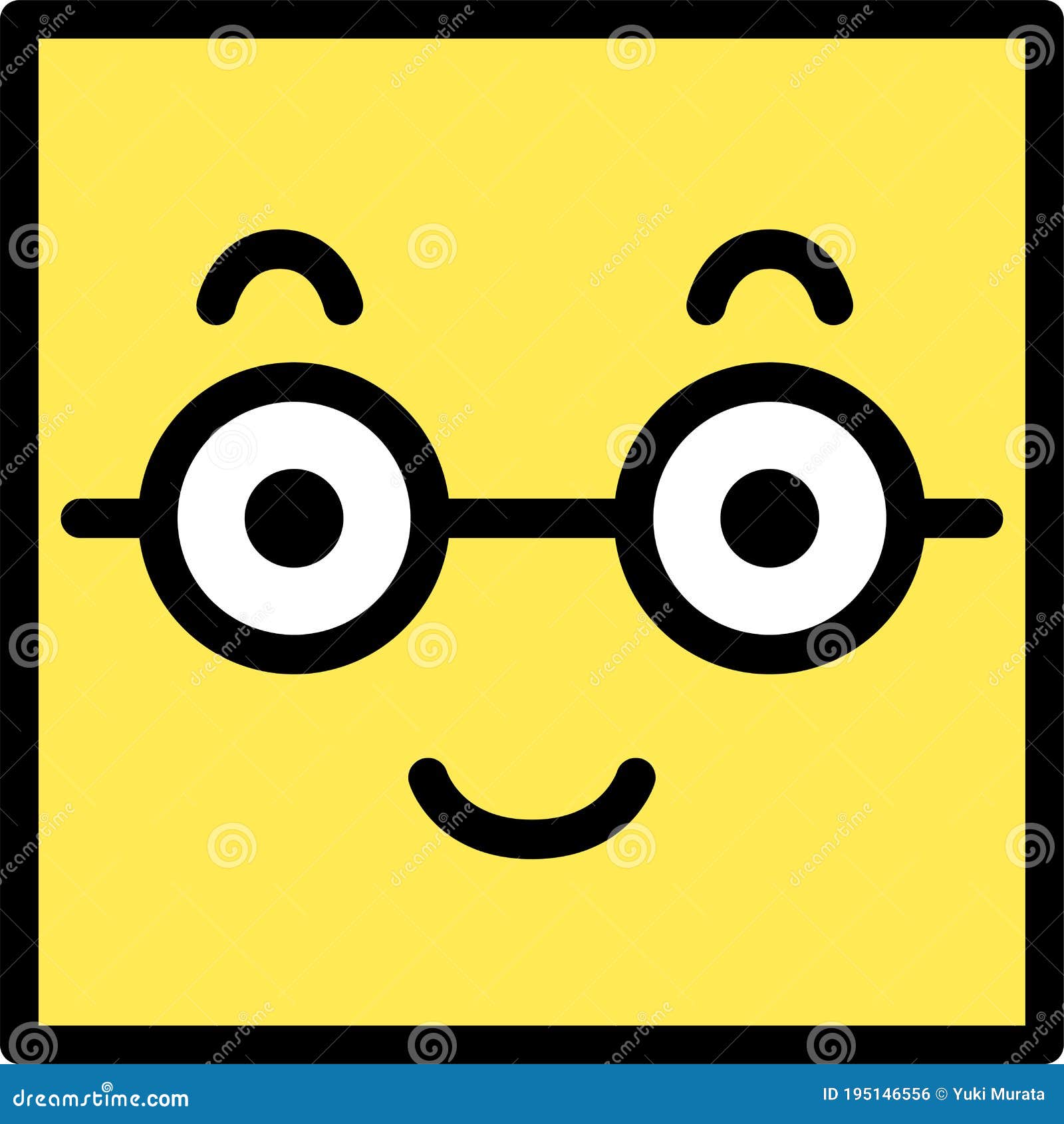 Square emoticon icon stock vector. Illustration of business - 195146556