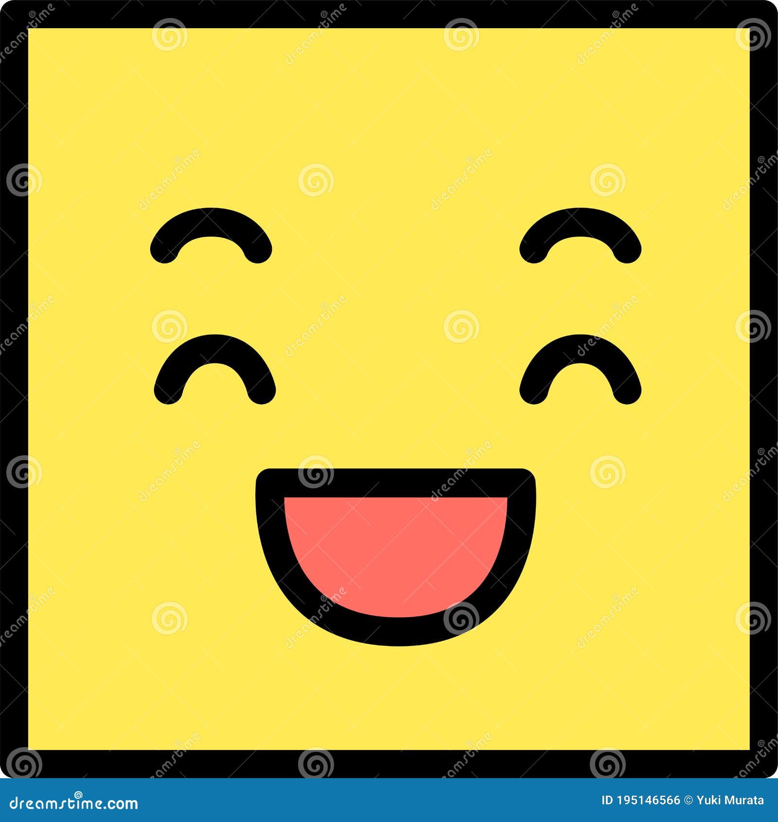 Square emoticon icon stock vector. Illustration of cute - 195146566