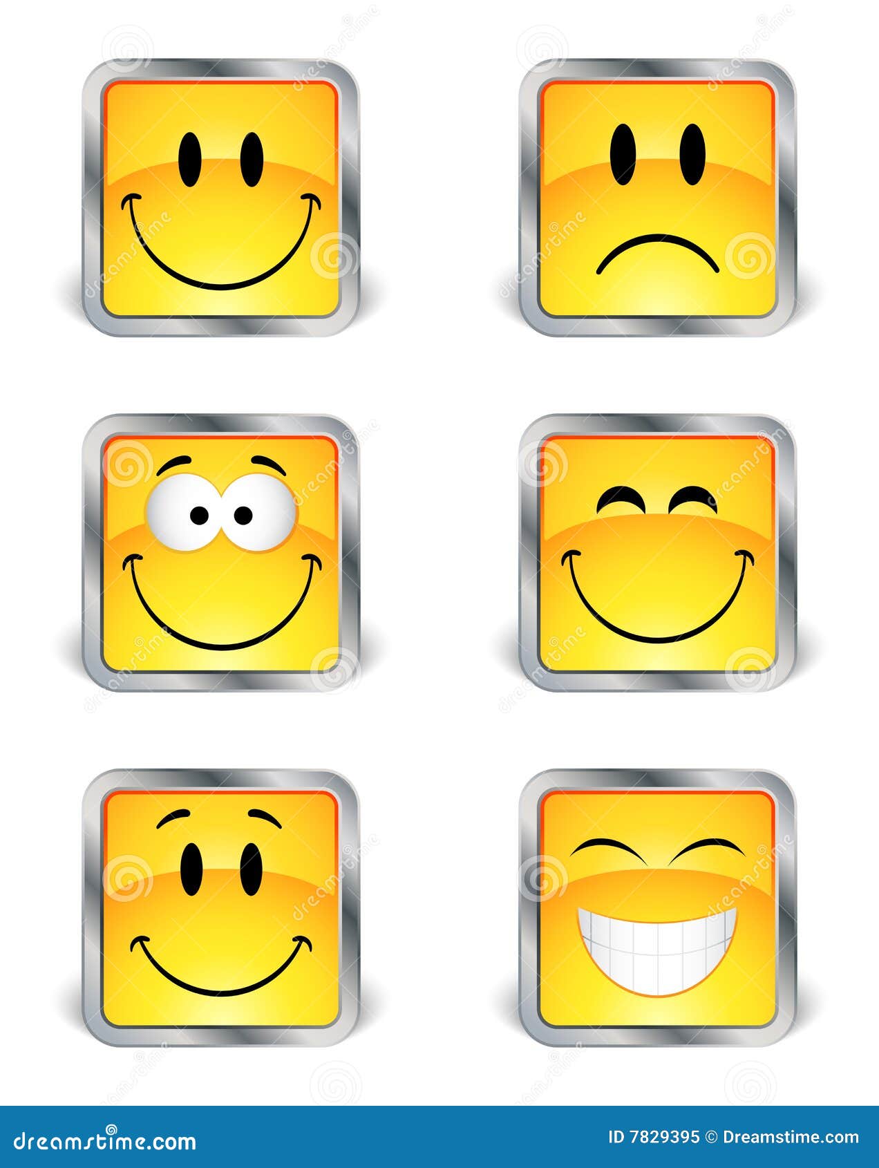 Square emoticons stock vector. Illustration of symbol - 7829395