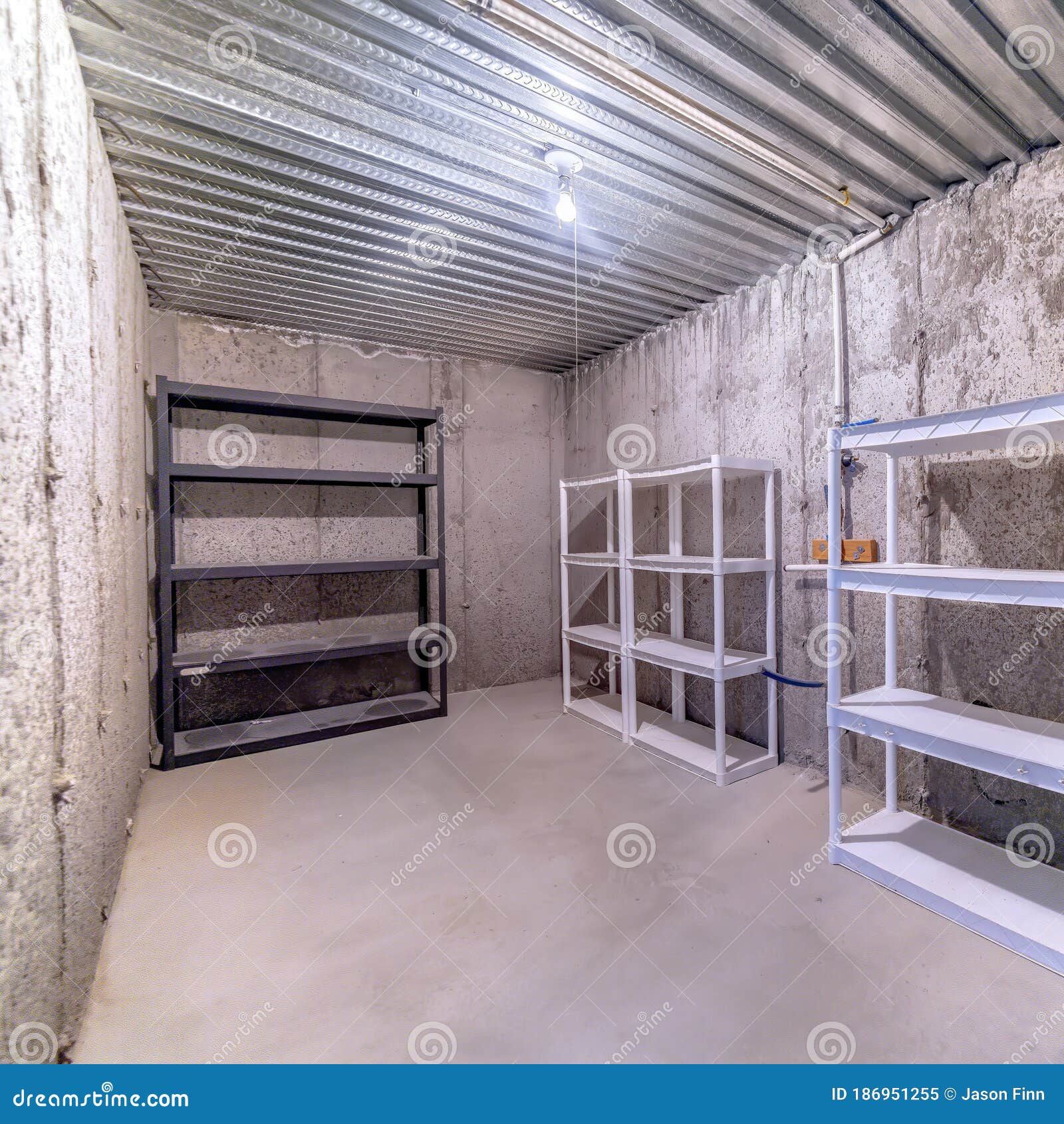 Square Empty Multi Layer Metal Racks Inside a Storage Room with ...