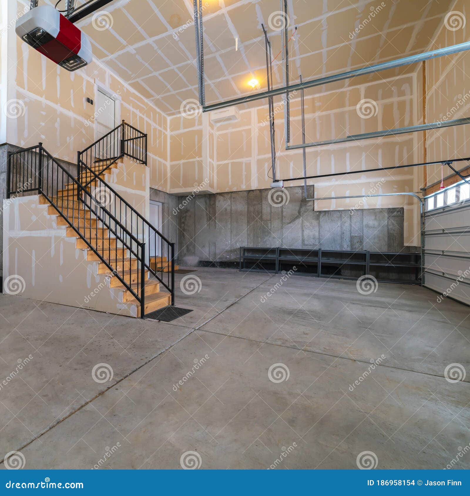 Square Empty Open Plan Basement in a Modern House Stock Photo - Image ...