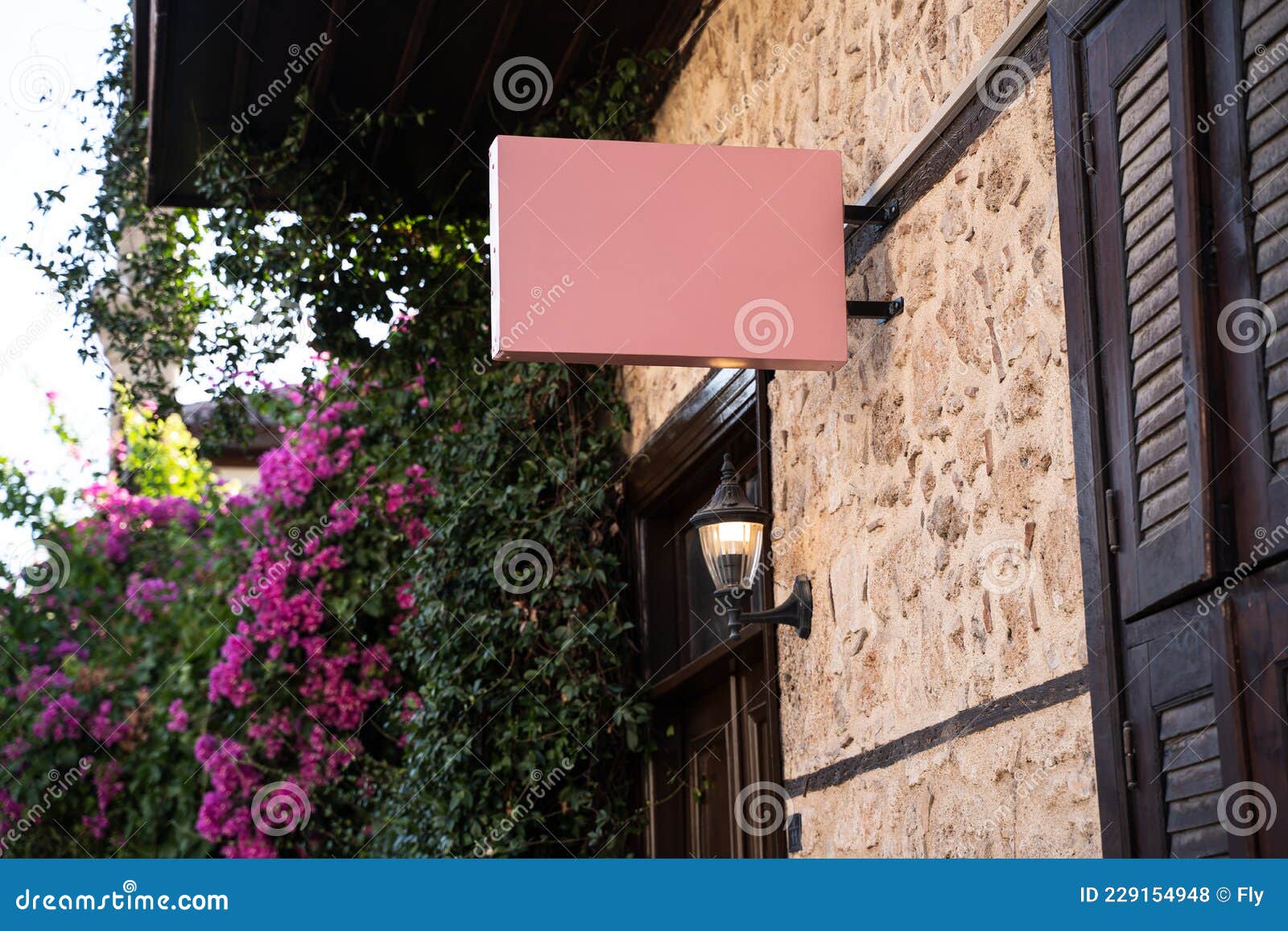 Square Empty Signboard on a Building with Classical Architecture Stock ...