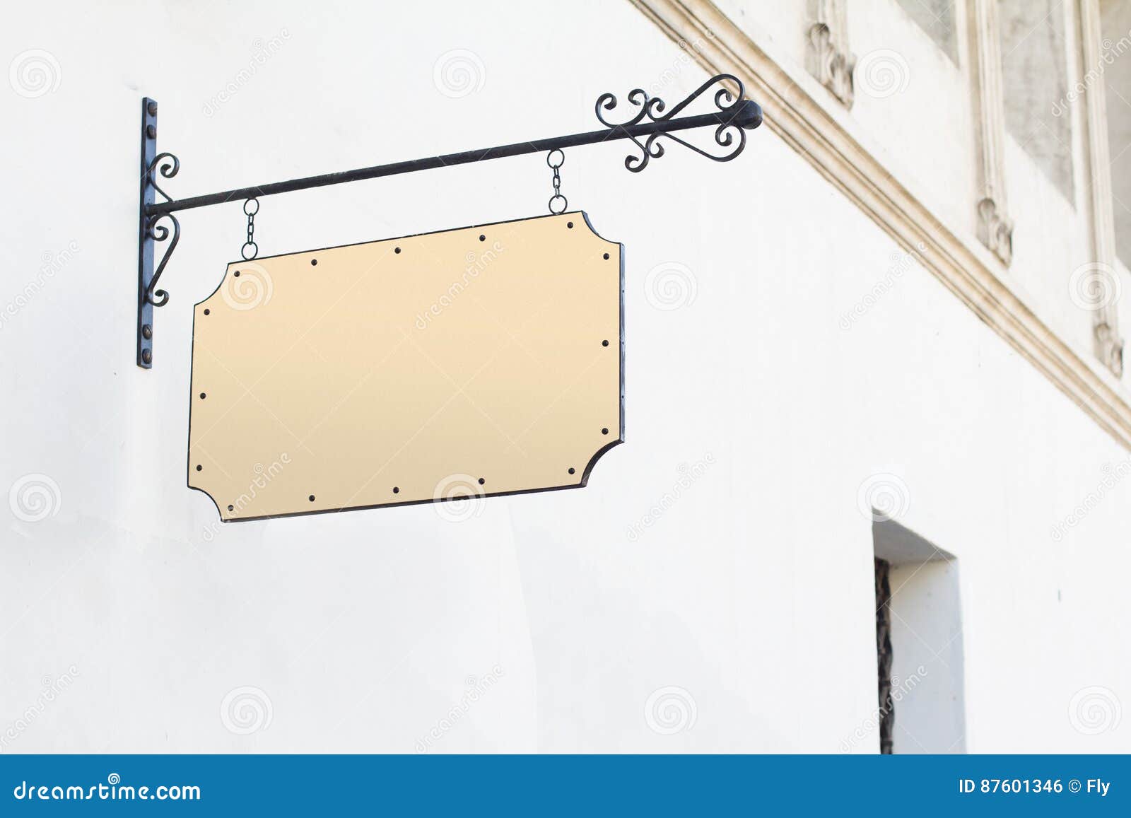 Square Empty Signboard on a Building with Classical Architecture Stock ...