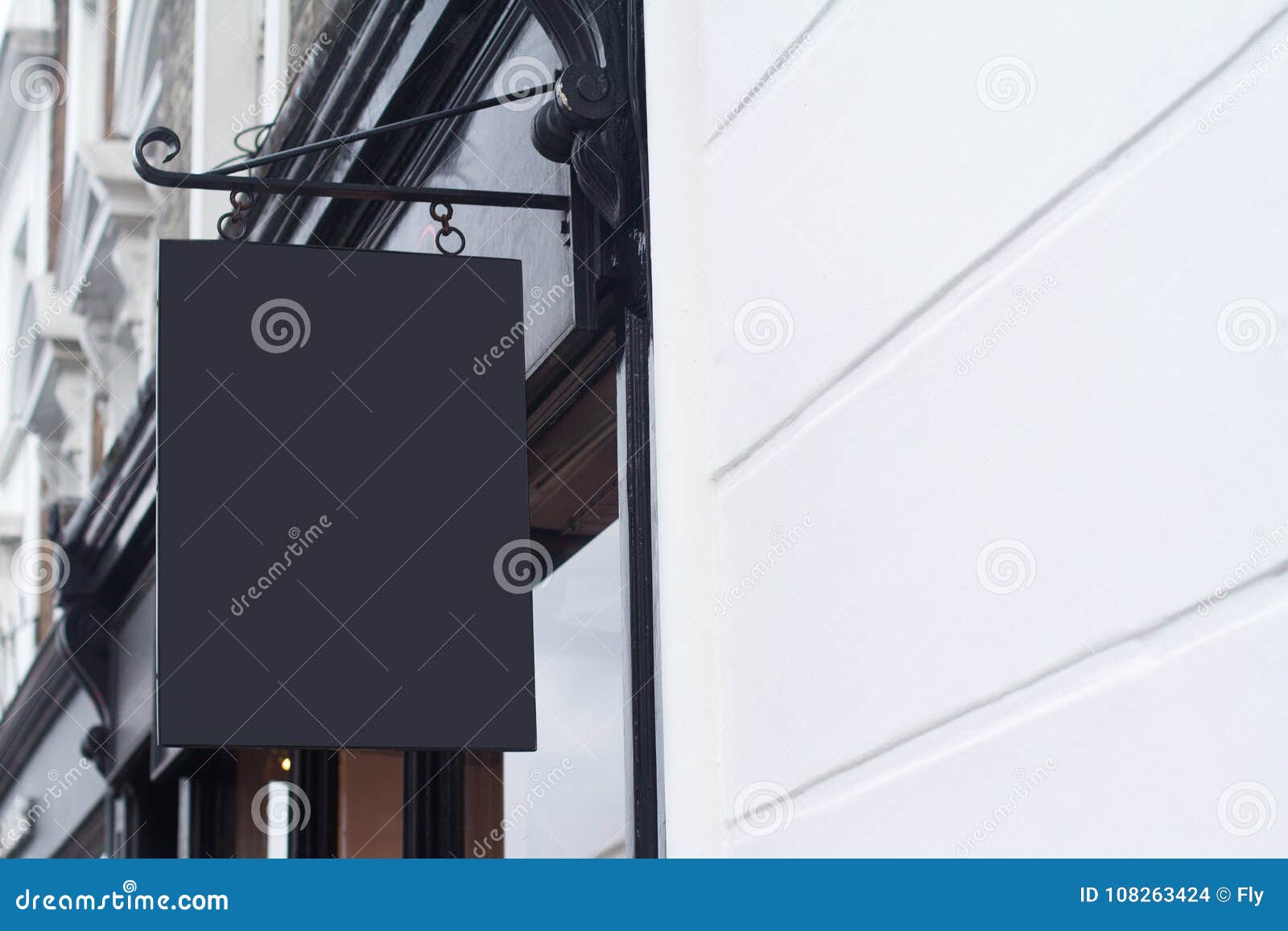Square Empty Signboard on a Building with Classical Architecture Stock ...