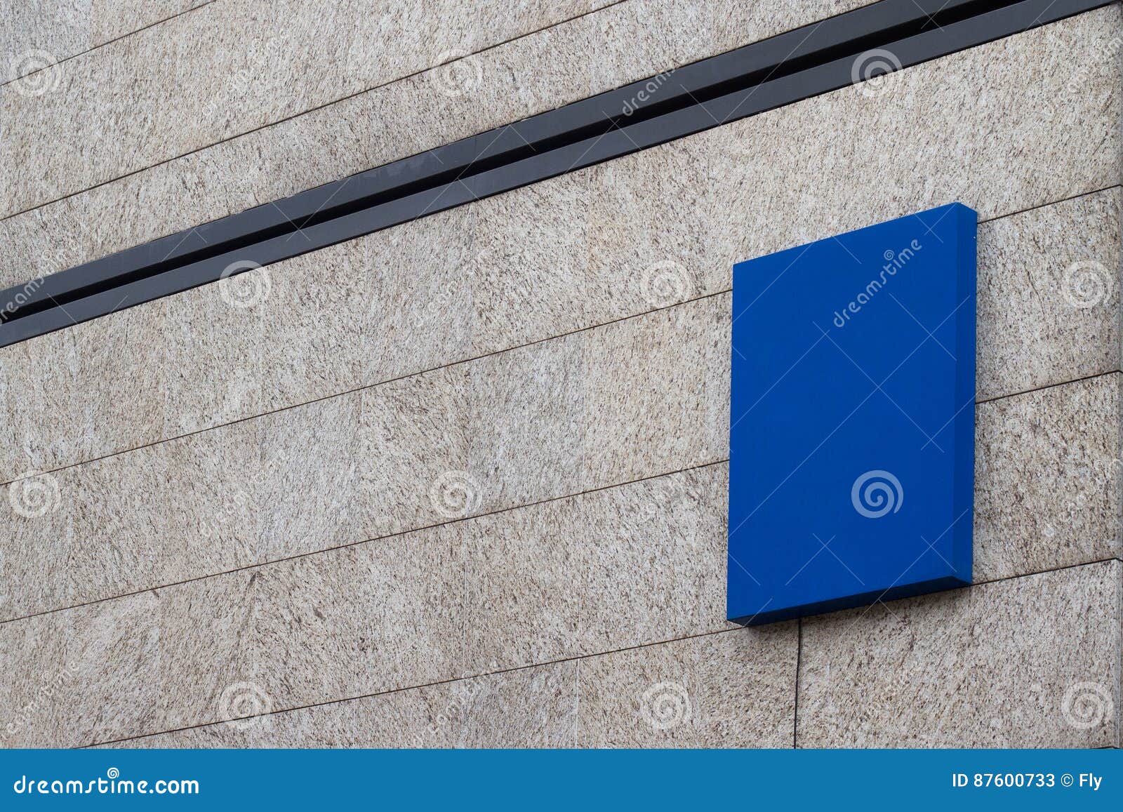 Square Empty Signboard on a Building with Modern Architecture Stock ...