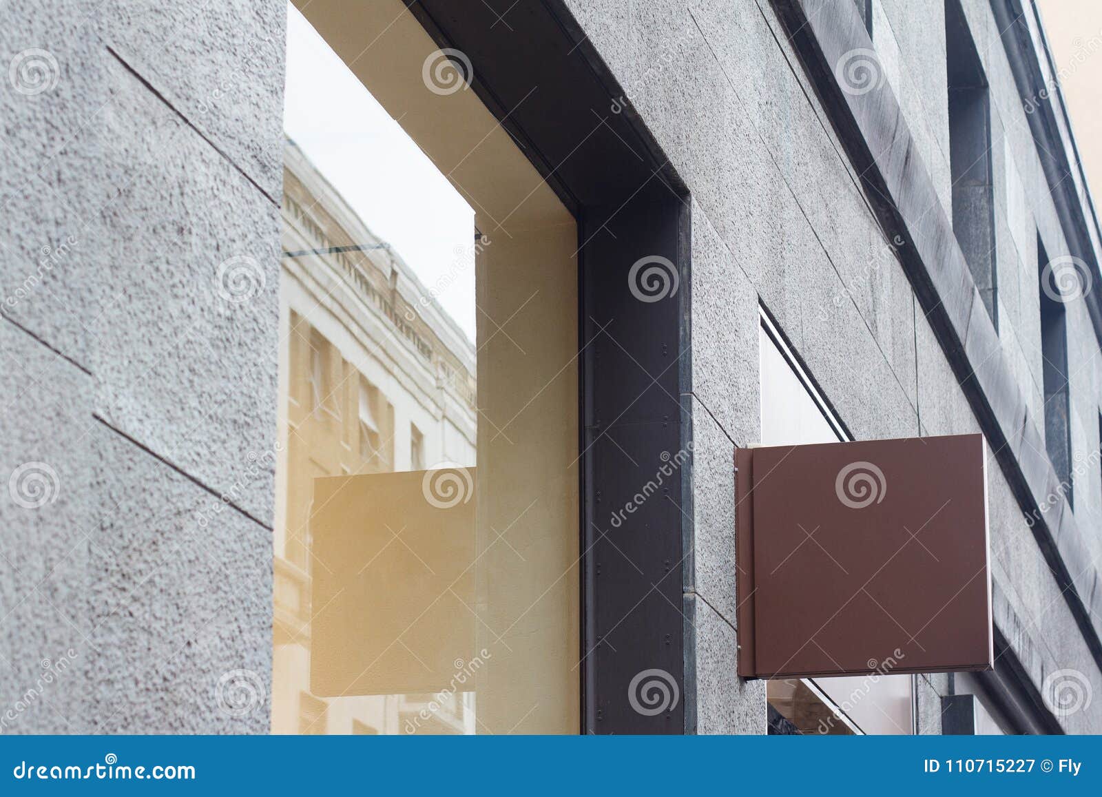 Square Empty Signboard on a Building with Modern Architecture Stock ...