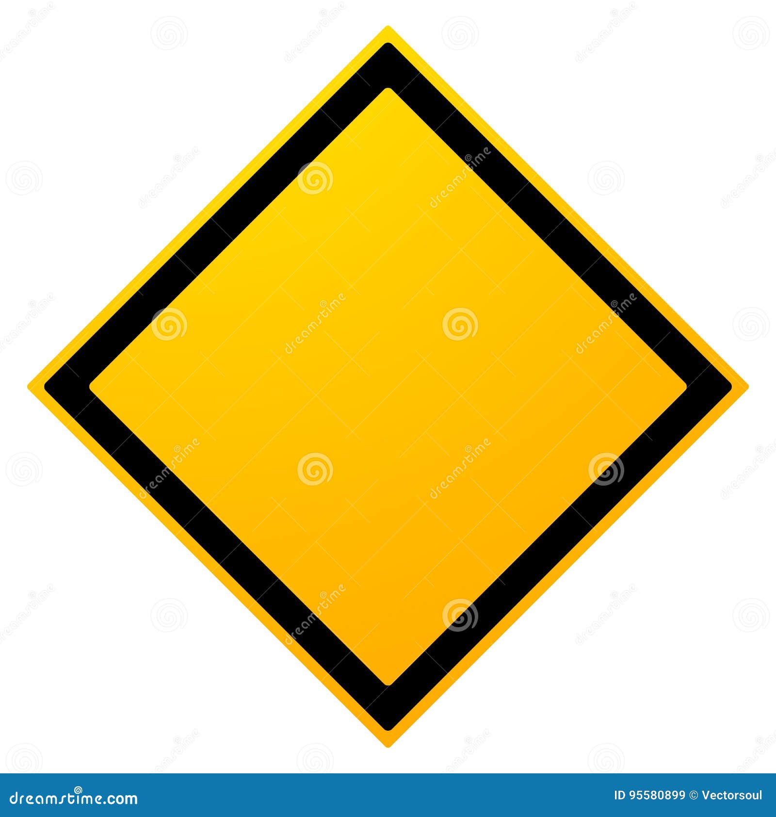 Square Empty Warning Sign Isolated on White Stock Vector - Illustration ...
