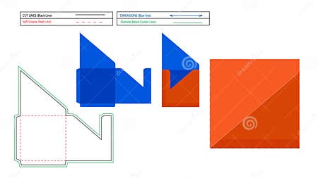 Square Envelope, Custom and Luxury Triangle Cut Envelope Dieline ...