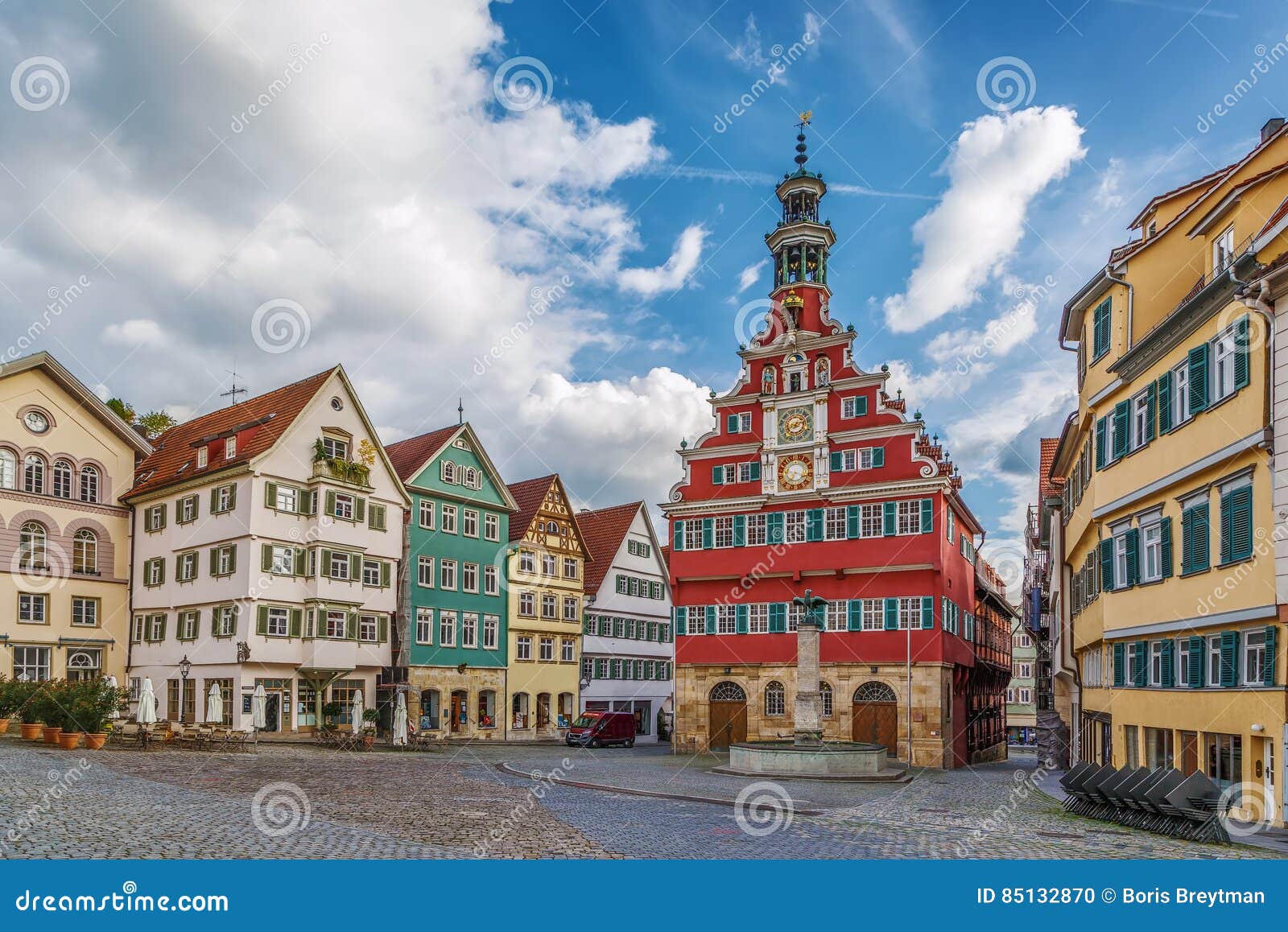 Square in Esslingen am Neckar, Germany Stock Photo - Image of ...