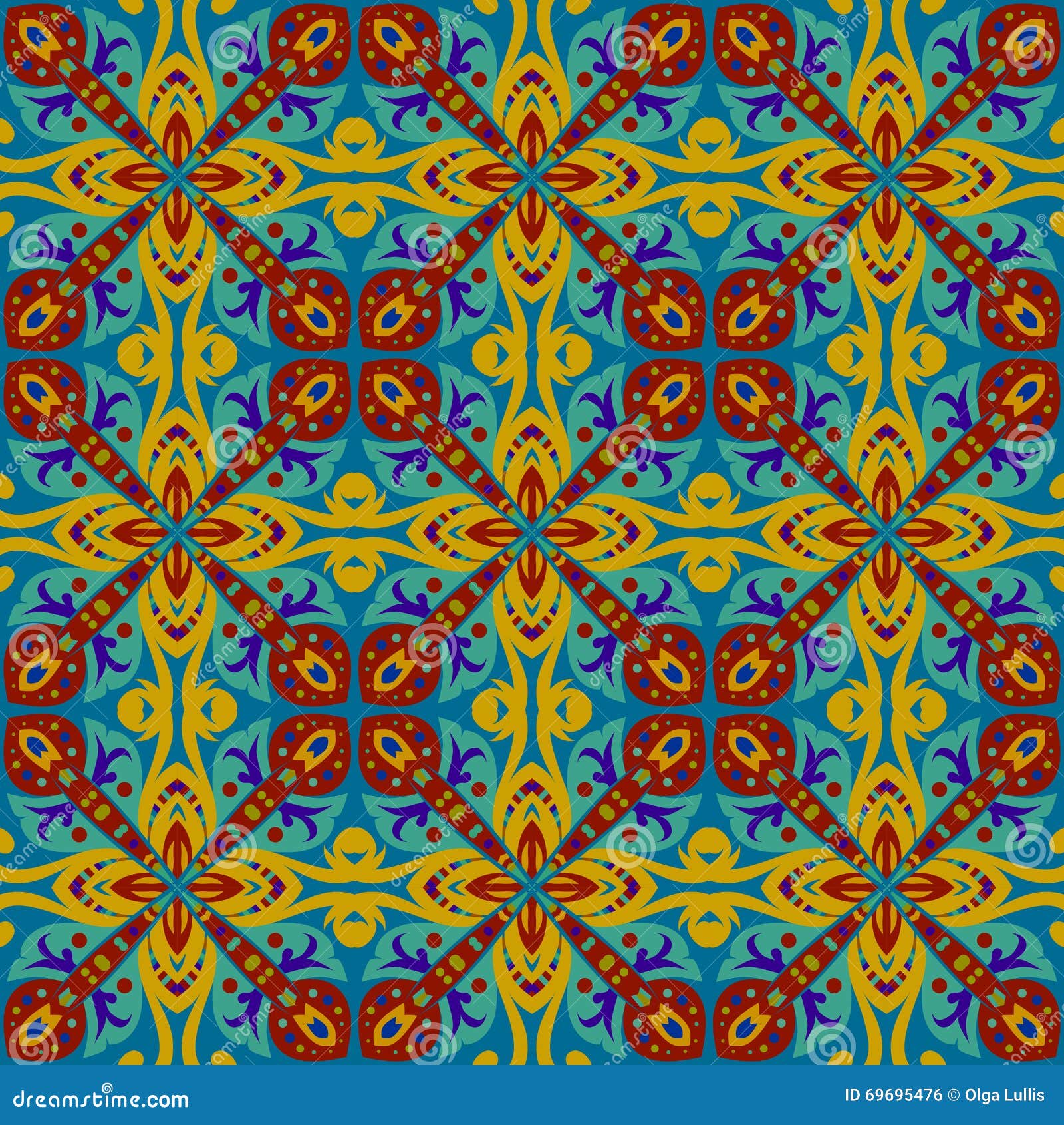 Square Ethnic Seamless Vector Pattern Stock Vector - Illustration of ...