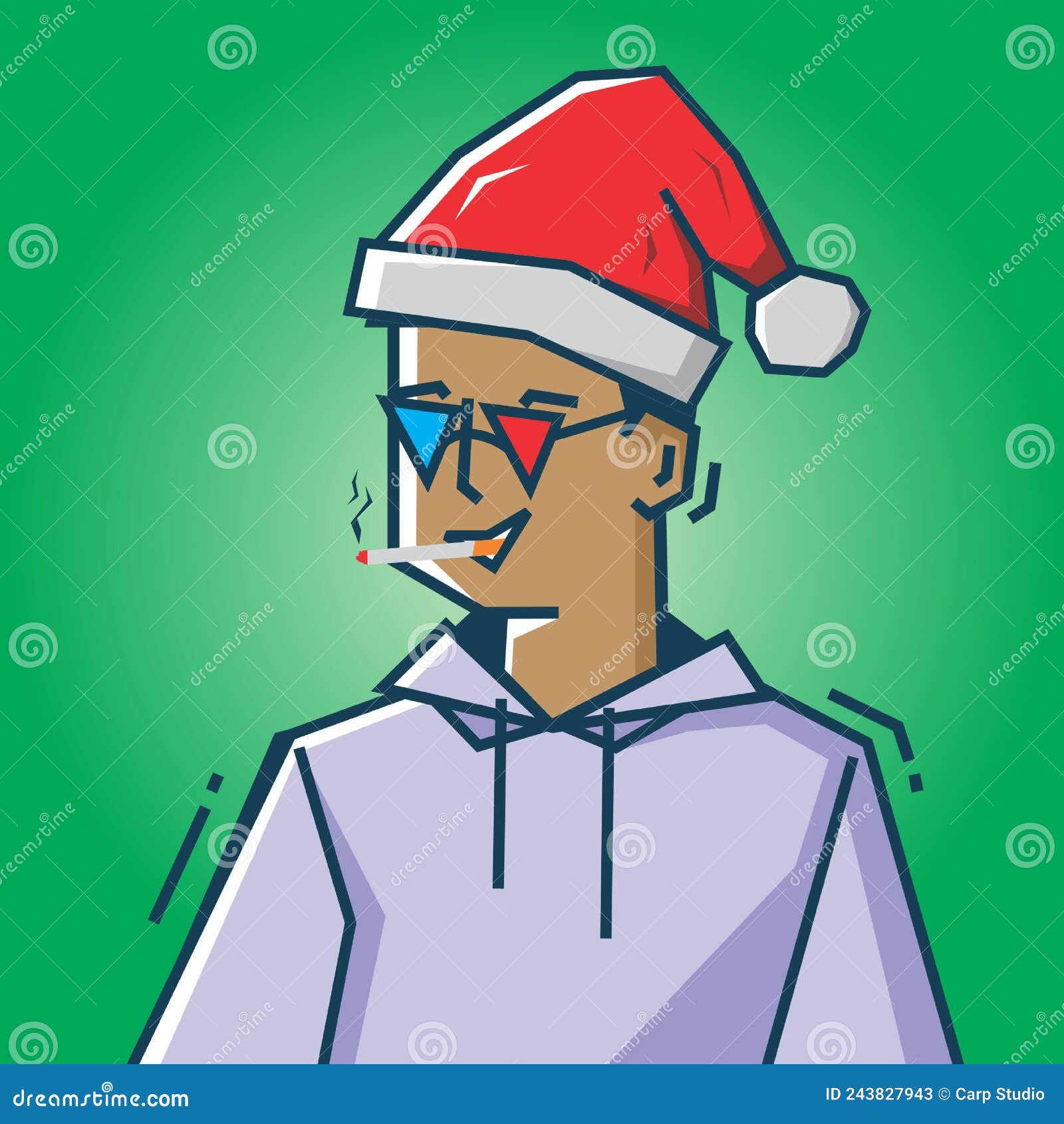 Square Face Character in Stiff Art Style Illustration Stock ...