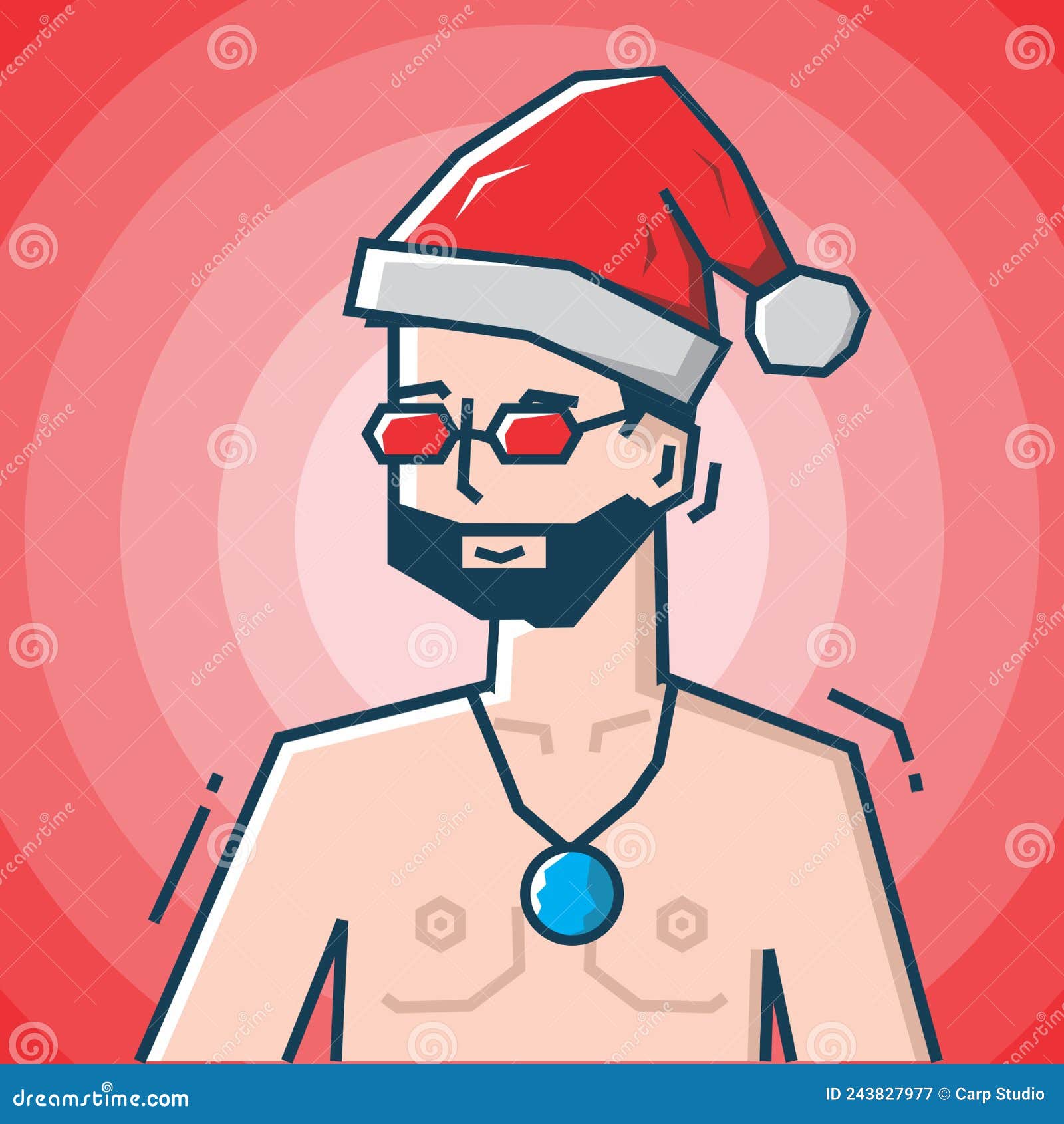 Square Face Character in Stiff Art Style Illustration Stock ...