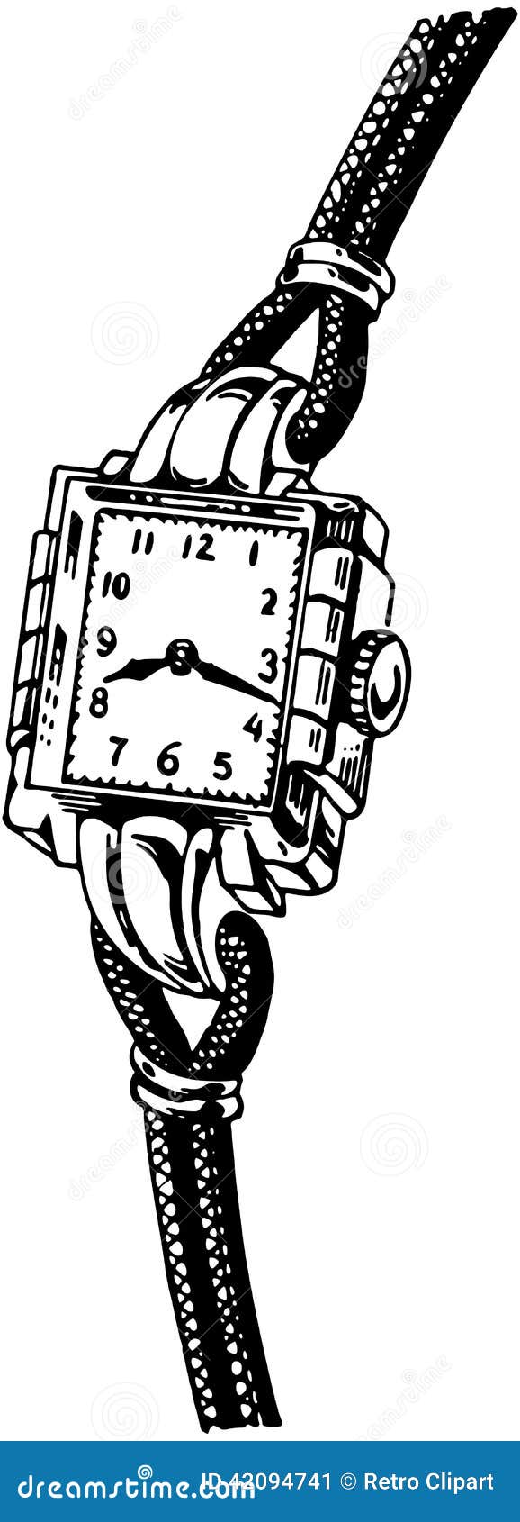 Square Face Watch stock vector. Illustration of vintage - 42094741