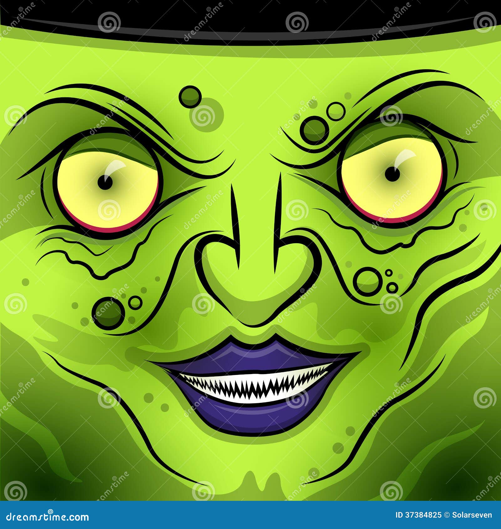 Square Faced Dead Zombie Cartoon Vector | CartoonDealer.com #37401337