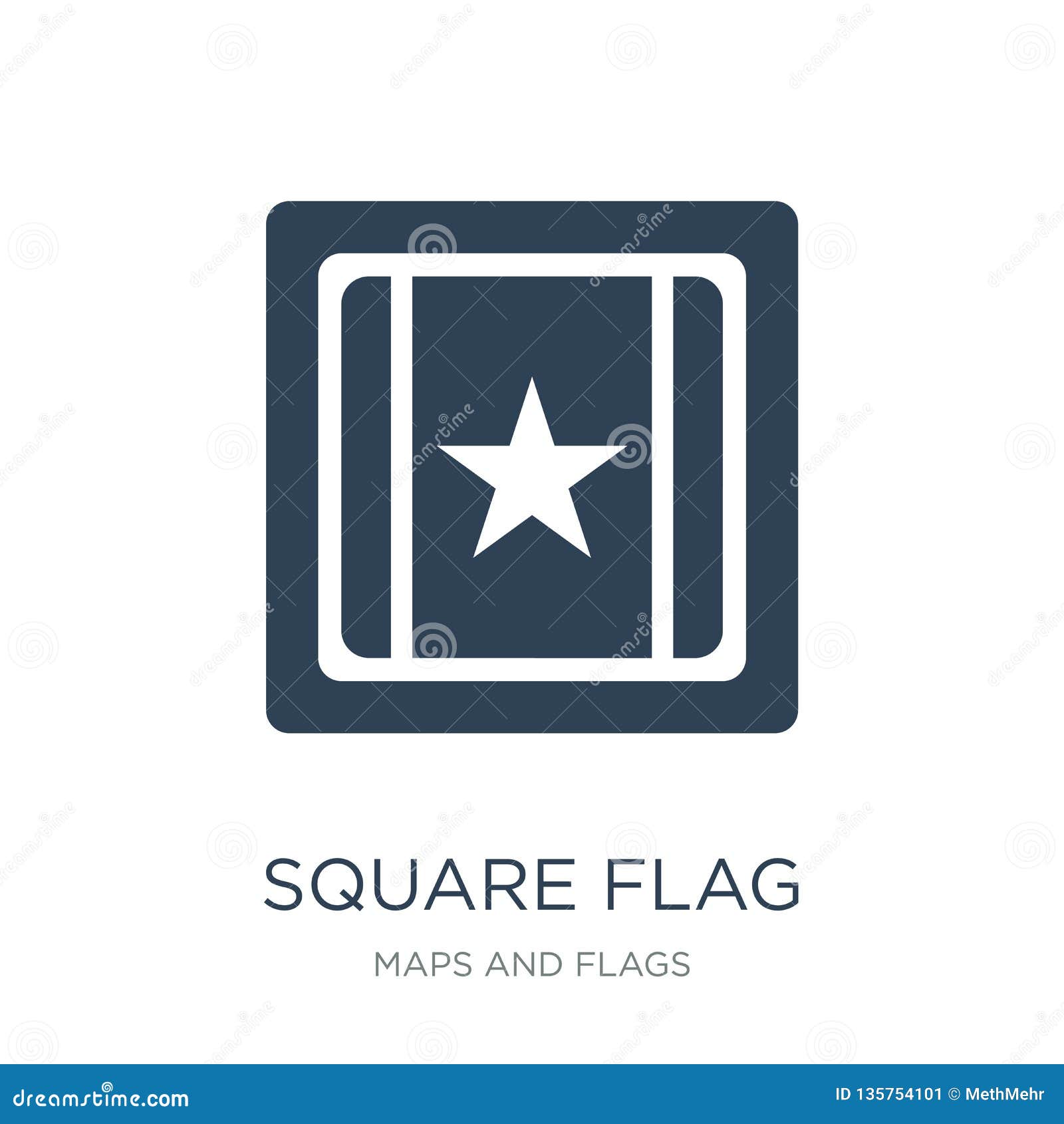 Square Flag Icon in Trendy Design Style. Square Flag Icon Isolated on ...