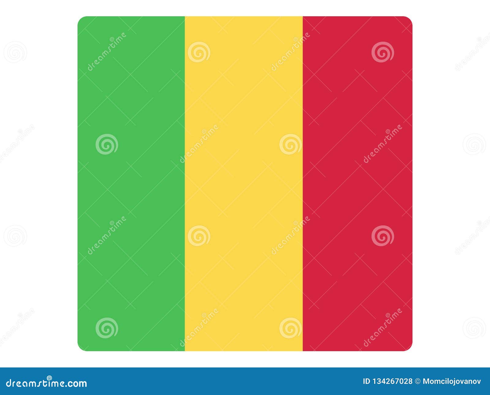 Square Flag of Mali stock vector. Illustration of ensign - 134267028