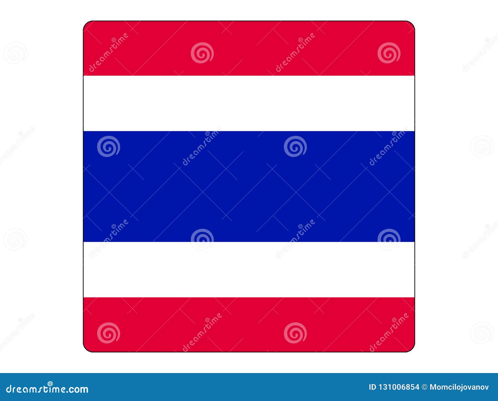 Square Flag of Thailand stock vector. Illustration of isolated - 131006854