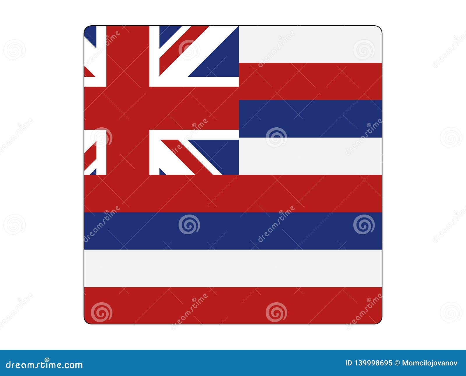 Square Flag of USA State of Hawaii Stock Vector - Illustration of iowa ...