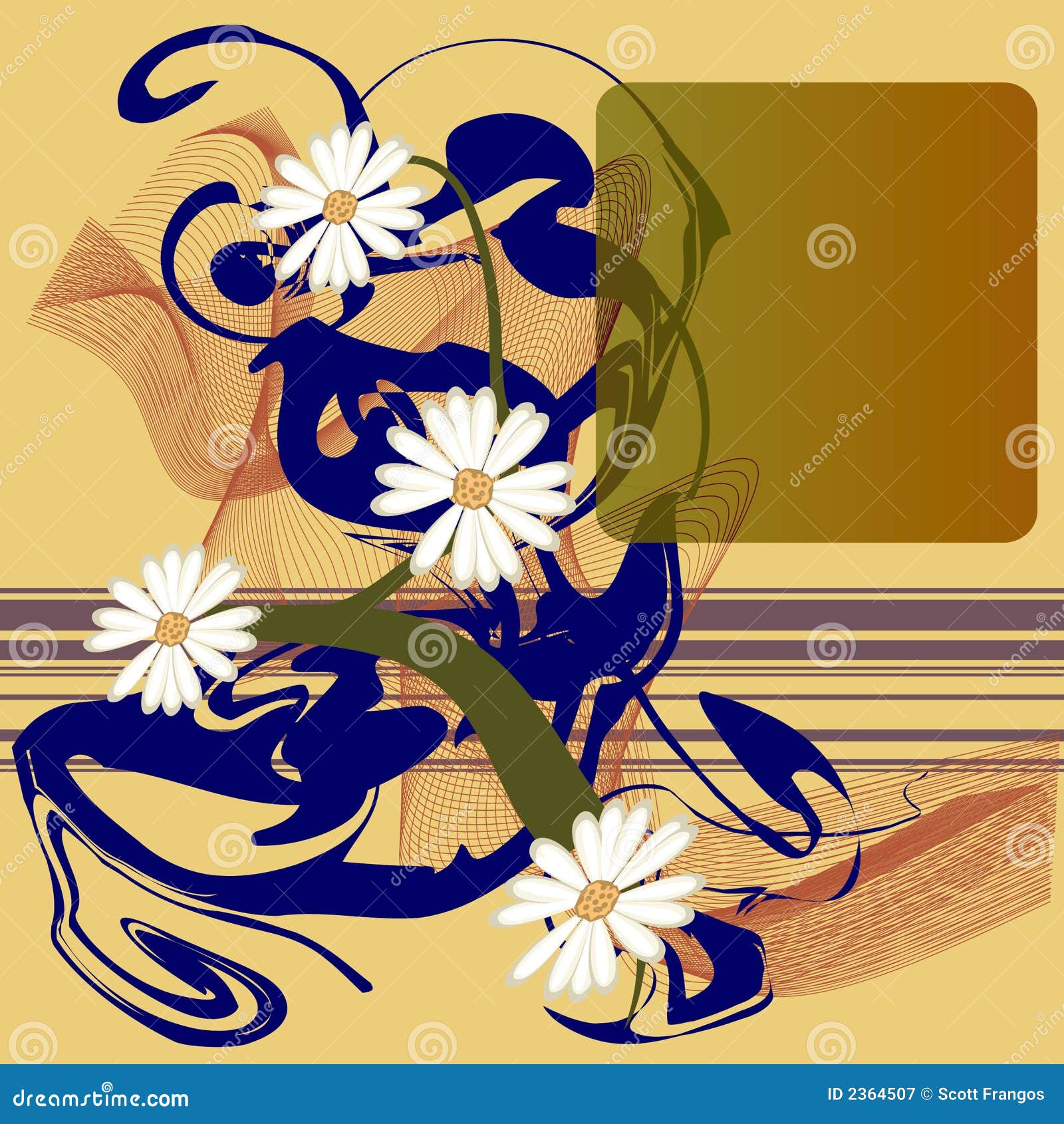 Square Floral Abstract stock vector. Illustration of bloom - 2364507