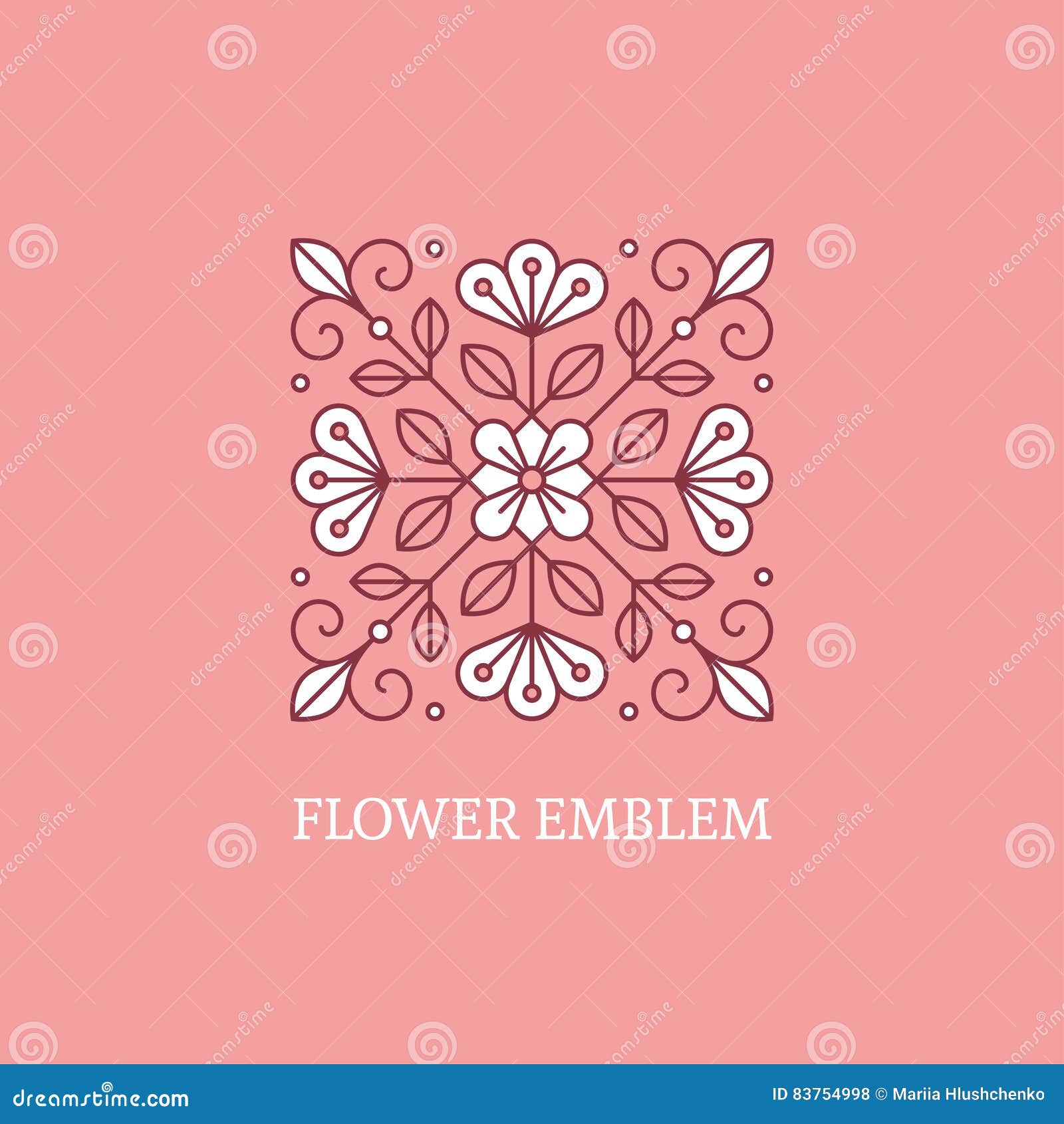 Square Floral Logo Template Stock Vector - Illustration of square, line ...