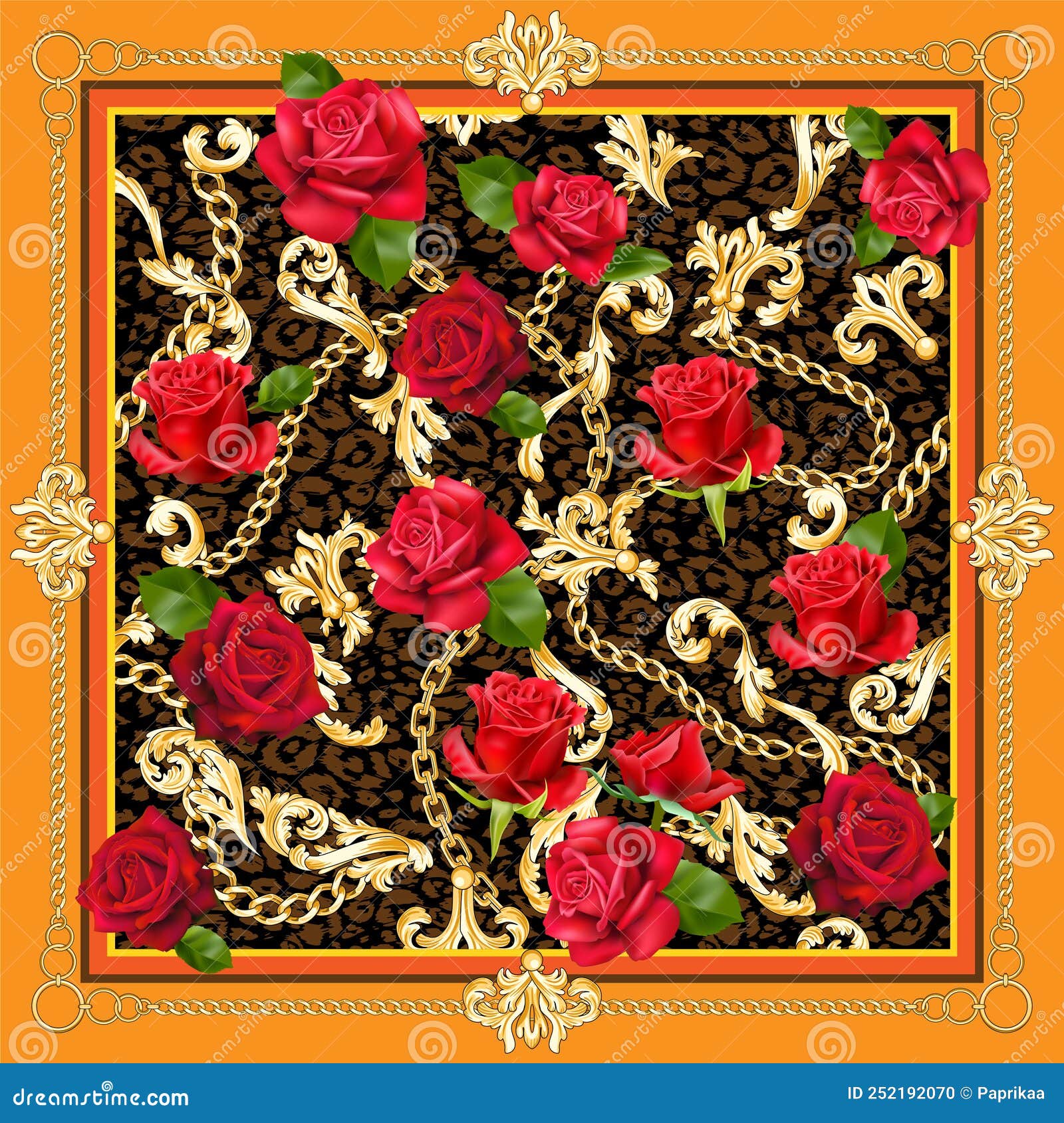 Square floral pattern stock vector. Illustration of repeat - 252192070