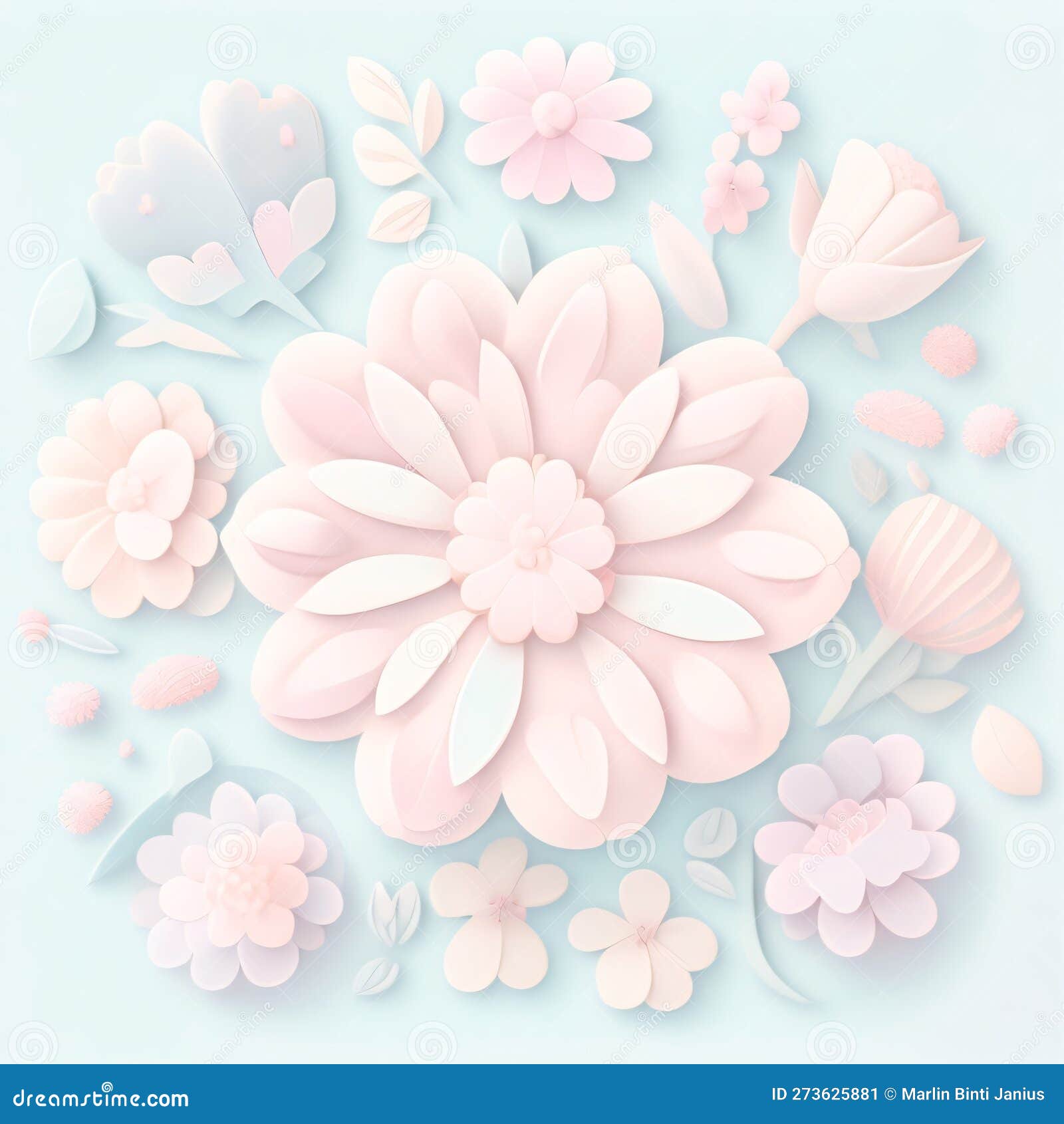 Square Flower Background. Illustration Generative AI Stock Illustration ...