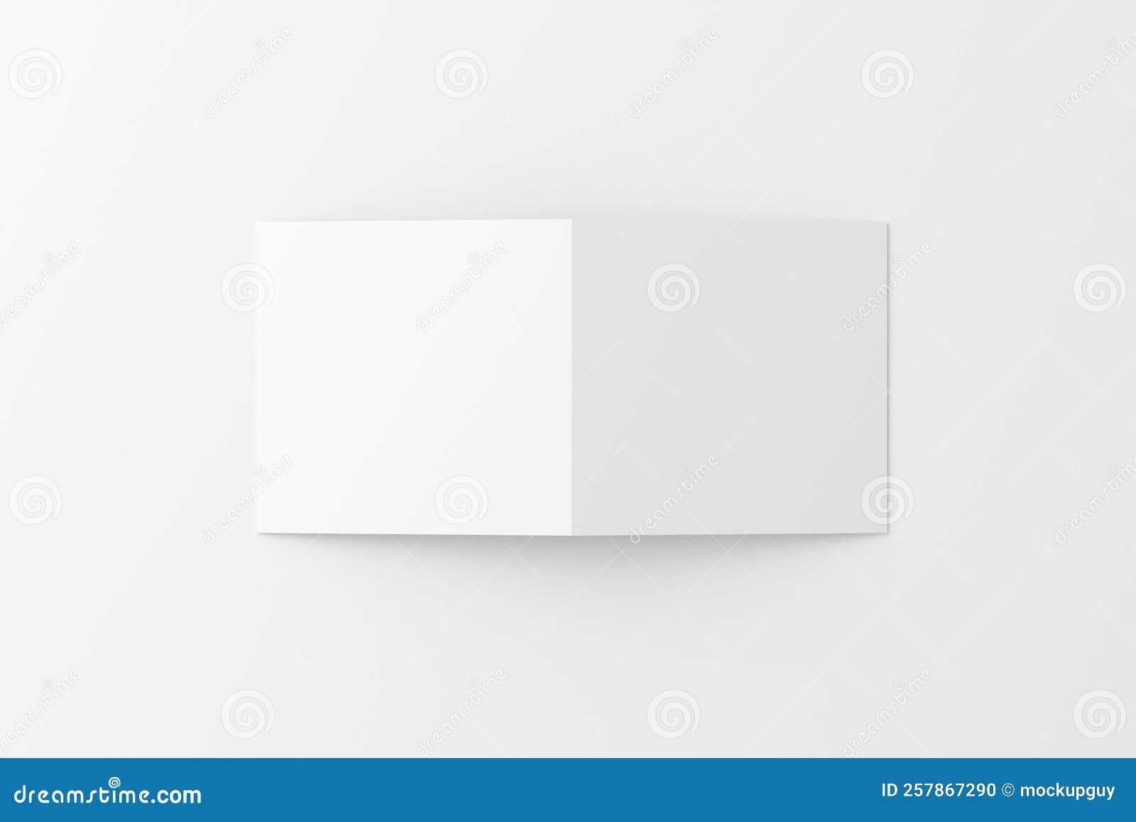 Square Folded Invitation Card with Envelope White Blank 3D Rendering ...