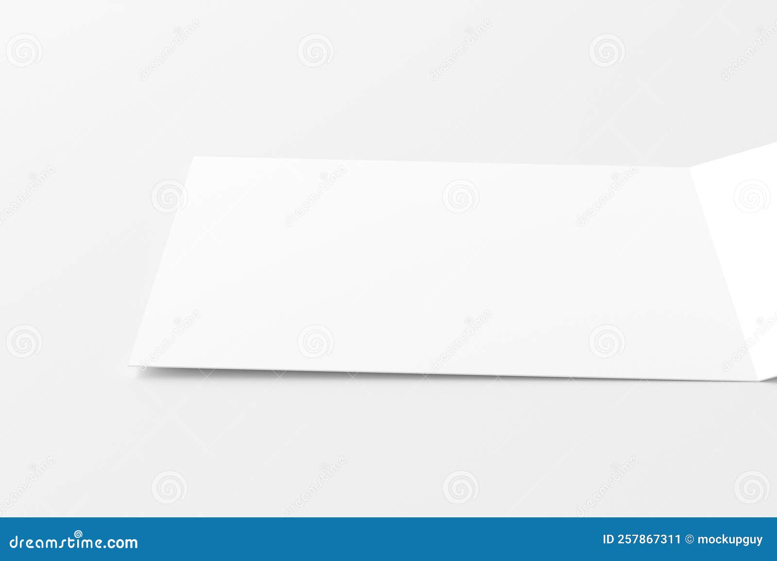 Square Folded Invitation Card with Envelope White Blank 3D Rendering ...