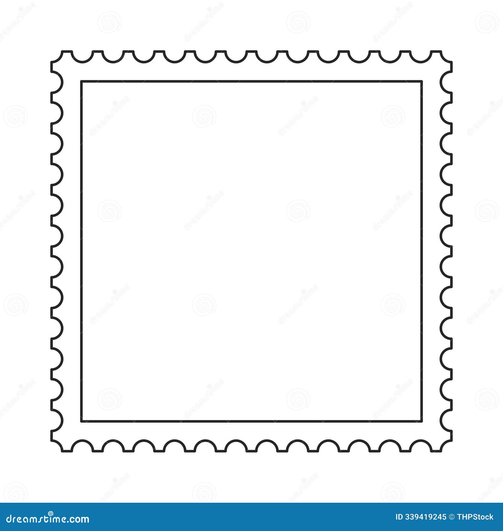 Square Postage Stamp Outline Border Vector | CartoonDealer.com #339419245