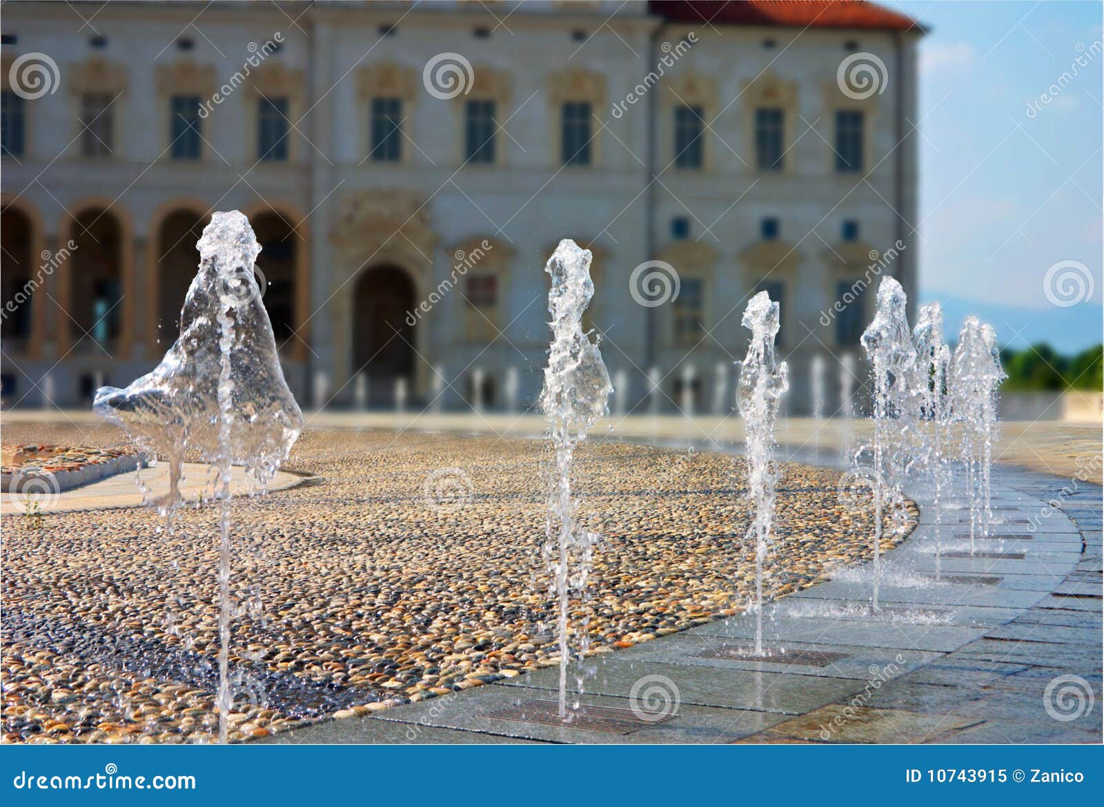 Square fountains stock image. Image of windows, piedmont - 10743915