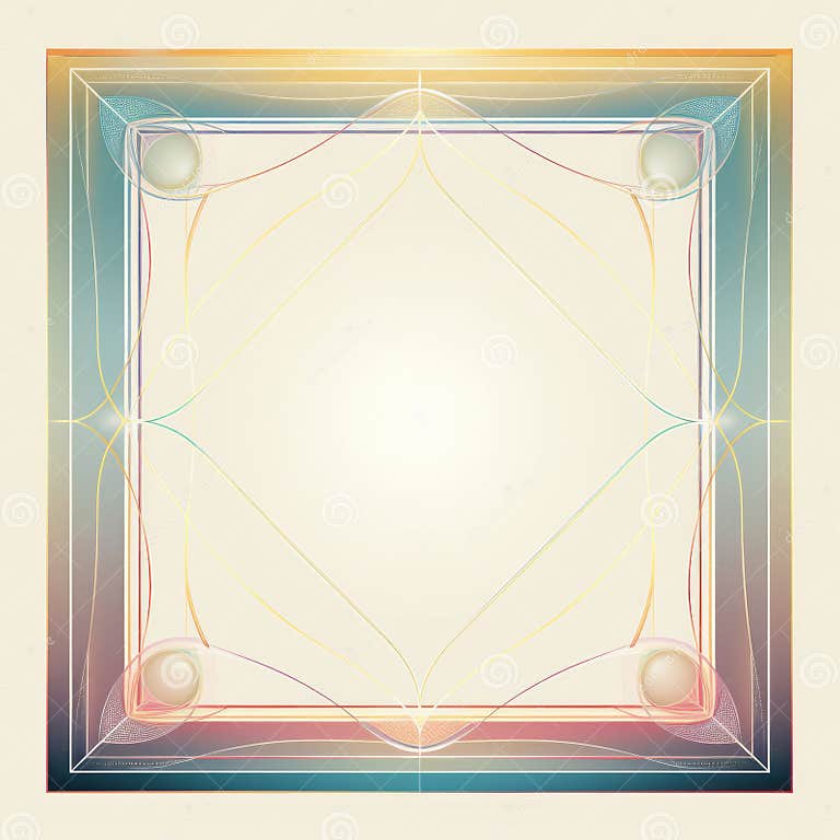 A Square Frame with an Abstract Design on it Stock Illustration ...