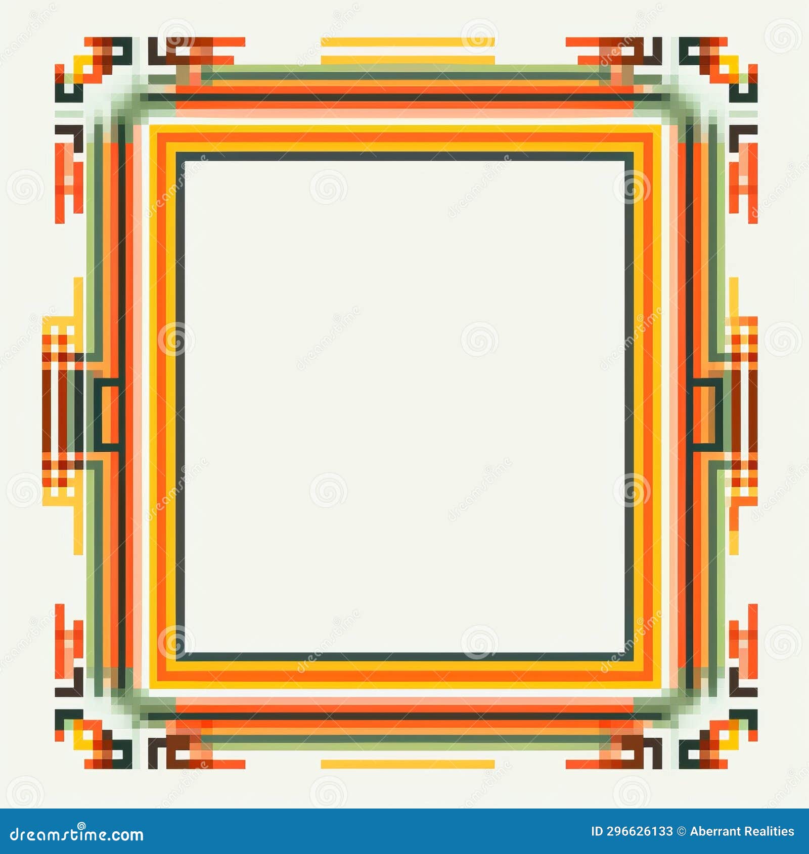 A Square Frame with an Abstract Design in the Style of an Ethnic ...