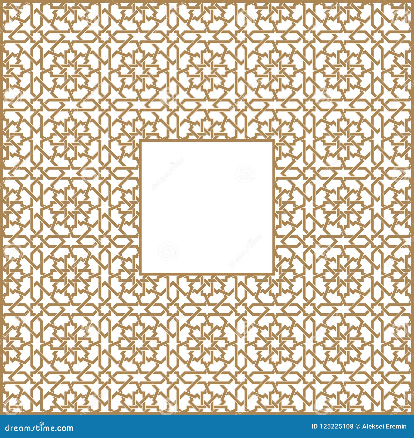 Square Frame of the Arabic Pattern of Three by Three Blocks Stock ...