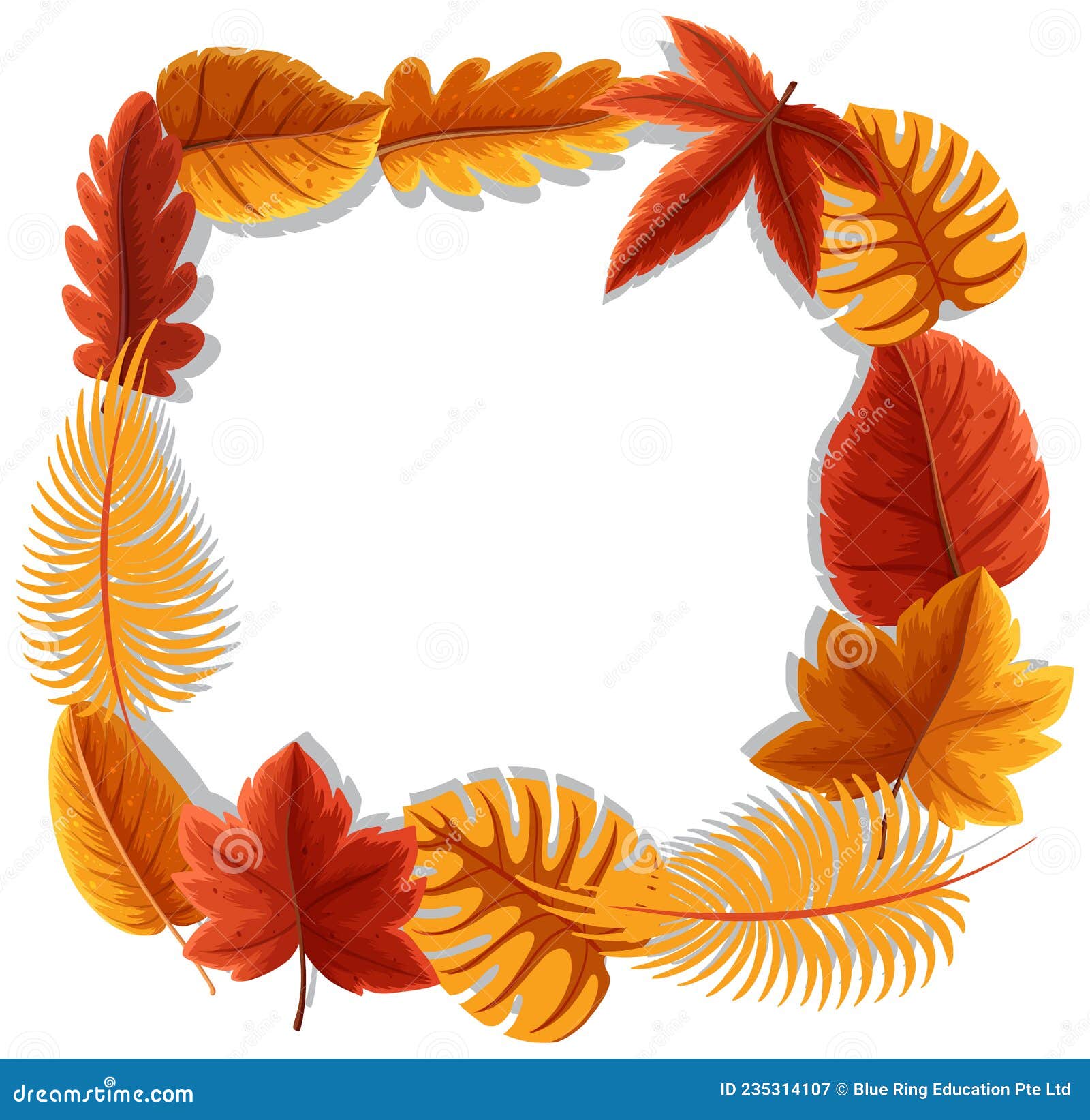 Square Frame with Autumn Foliage Stock Vector - Illustration of clip ...