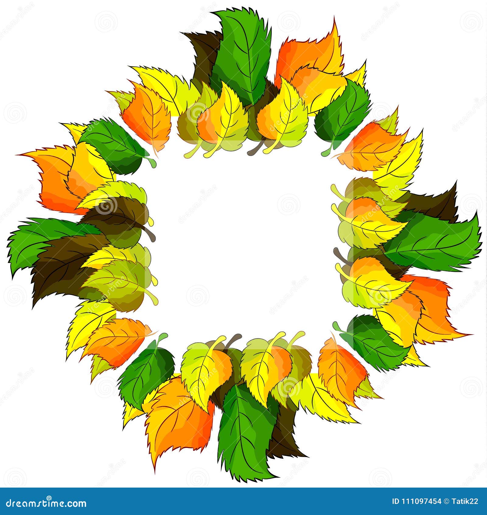 Square Frame of Birch Leaves Stock Vector - Illustration of autumn ...