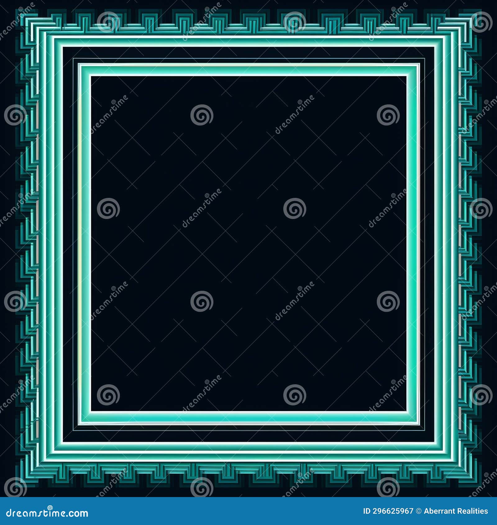 A Square Frame on a Black Background with Turquoise Lines Stock ...