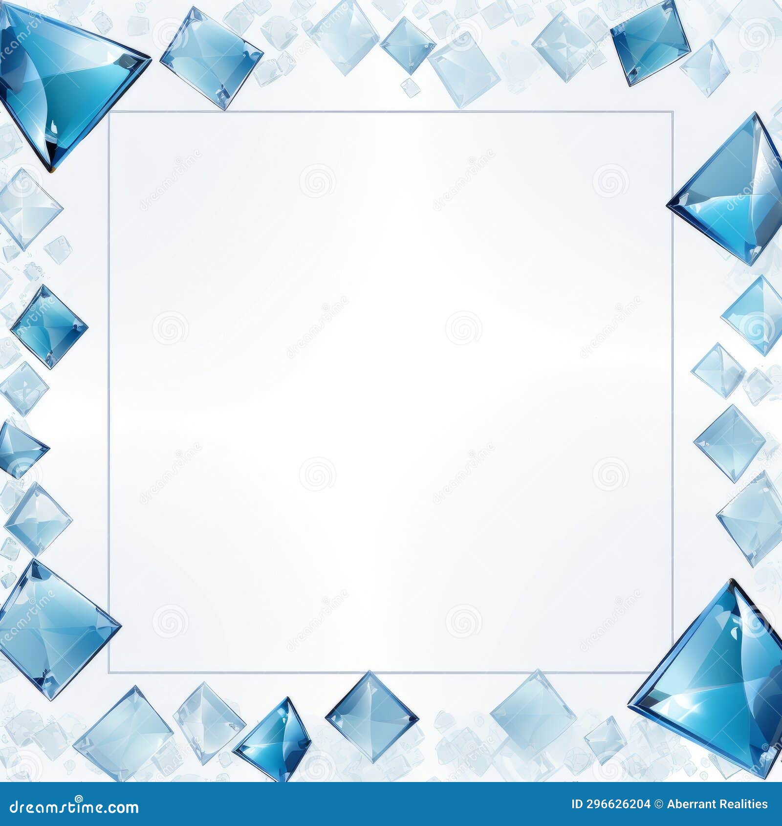 A Square Frame with Blue Diamonds on a White Background Stock ...