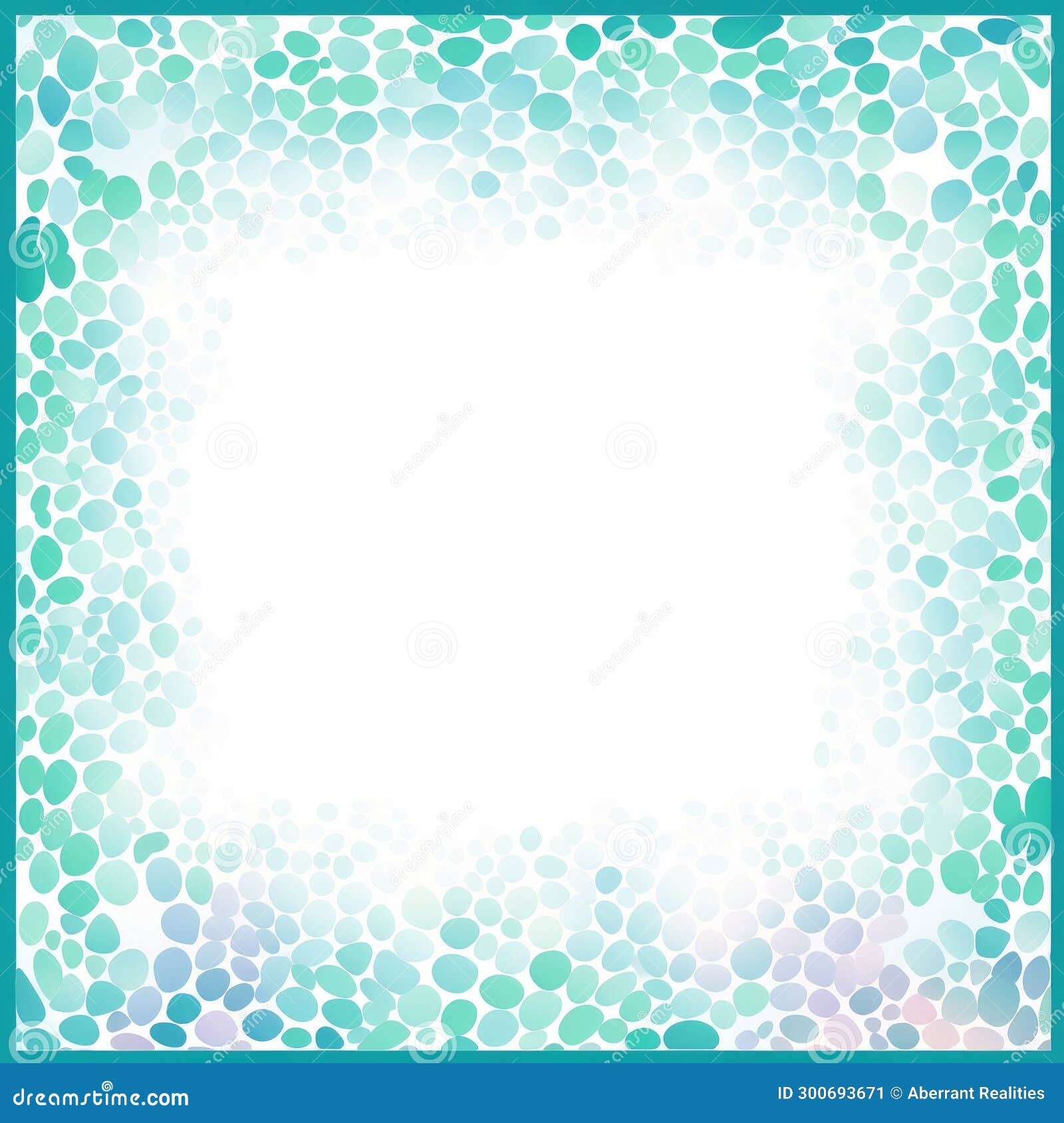 A Square Frame with Blue and Green Polka Dots on a White Background ...