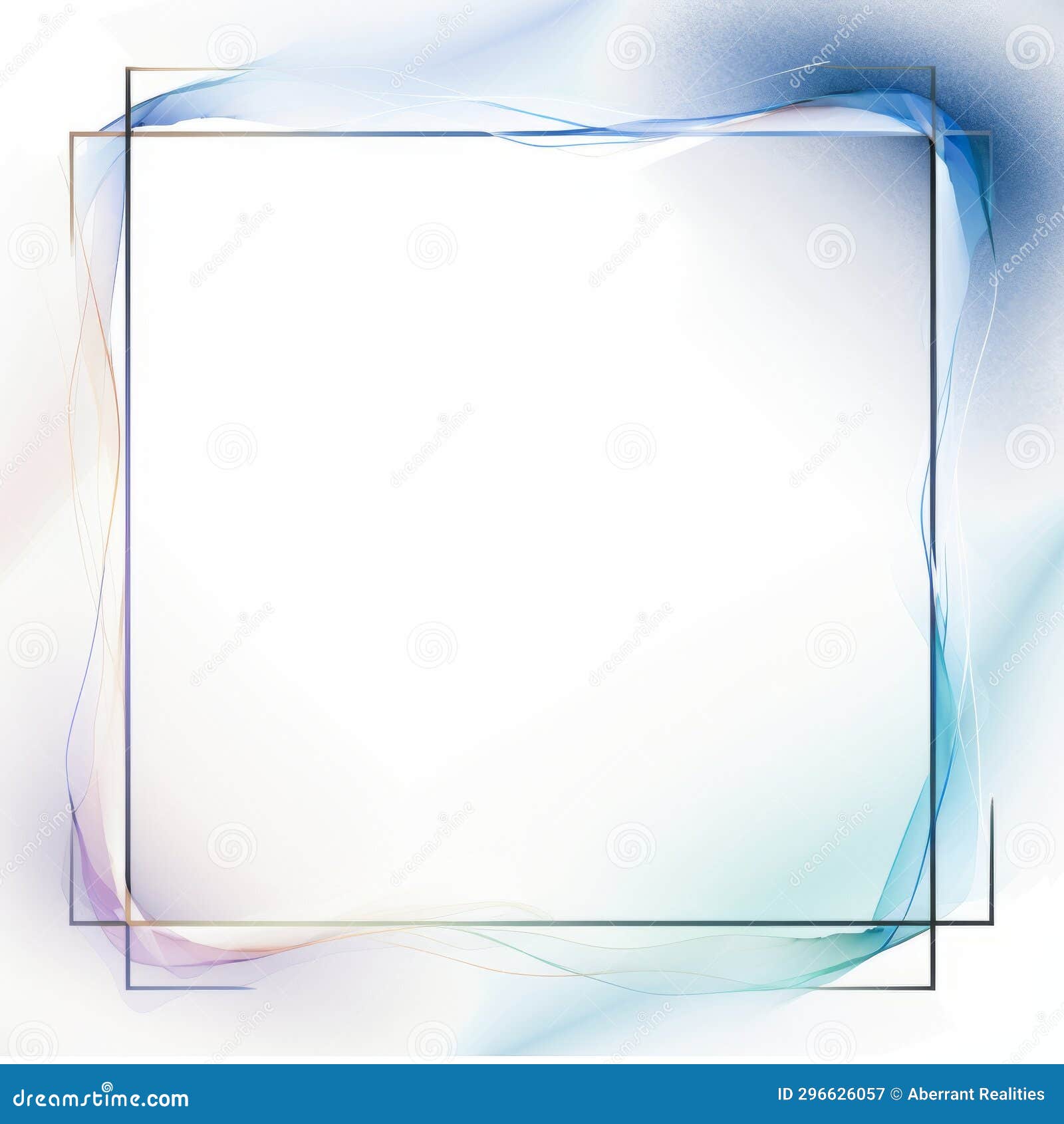 A Square Frame with a Blue and White Background Stock Illustration ...